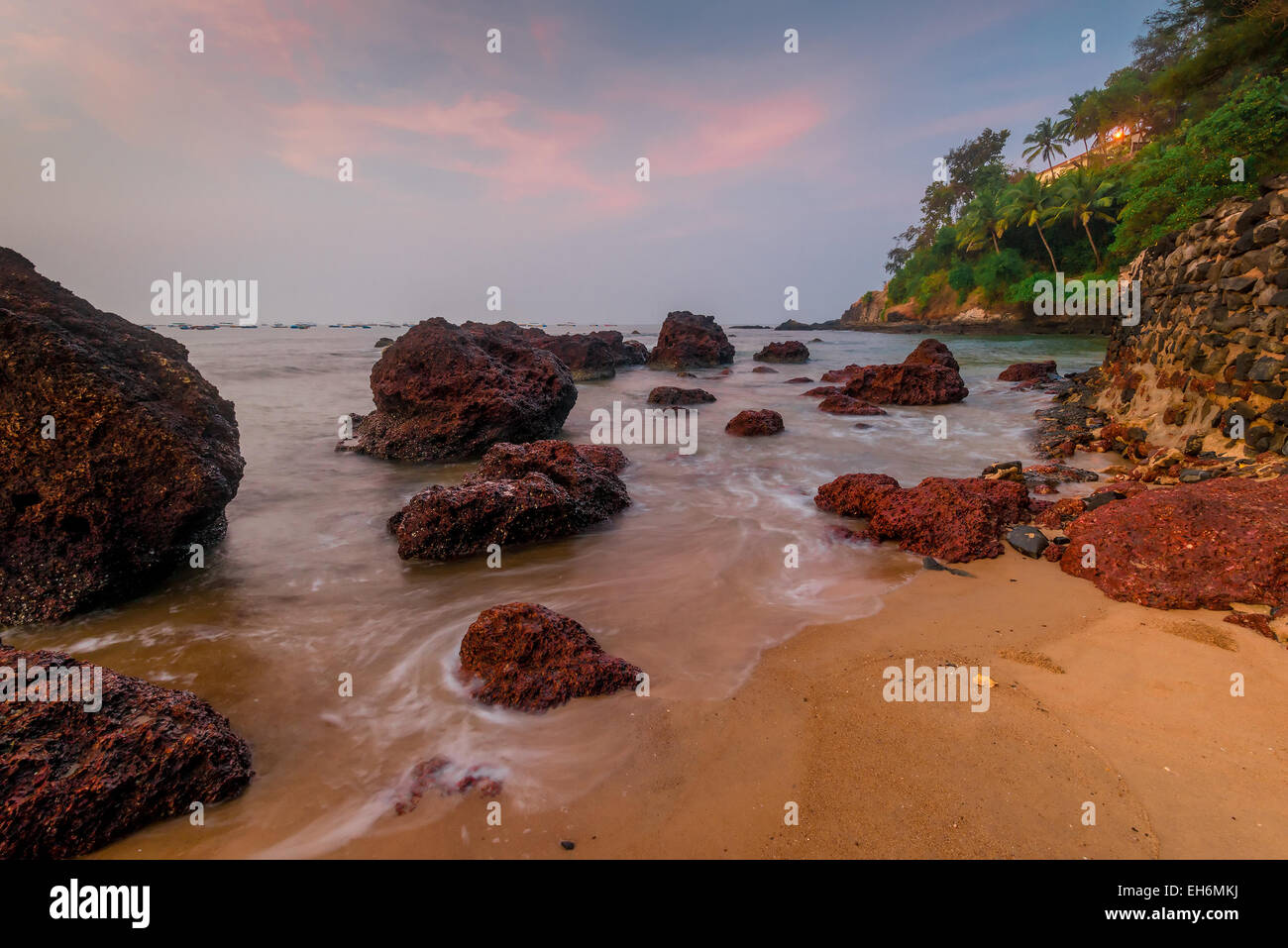 beautiful sea views at dawn in the tropics Stock Photo - Alamy