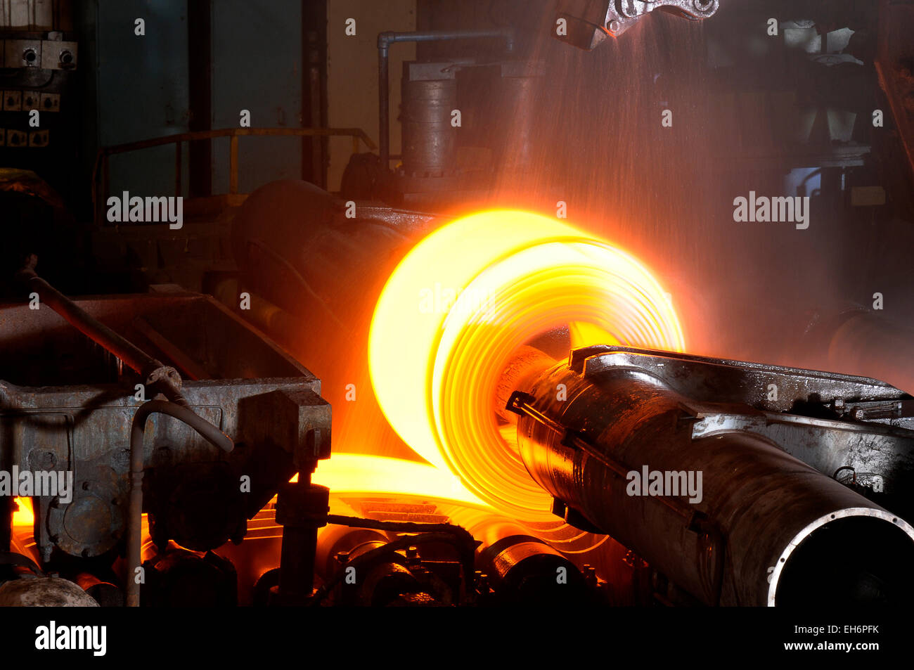 Rolling Hot Steel Stock Photo - Alamy
