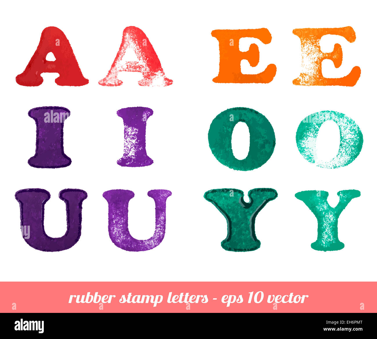 Isolated rubber stamp letters set Stock Photo - Alamy