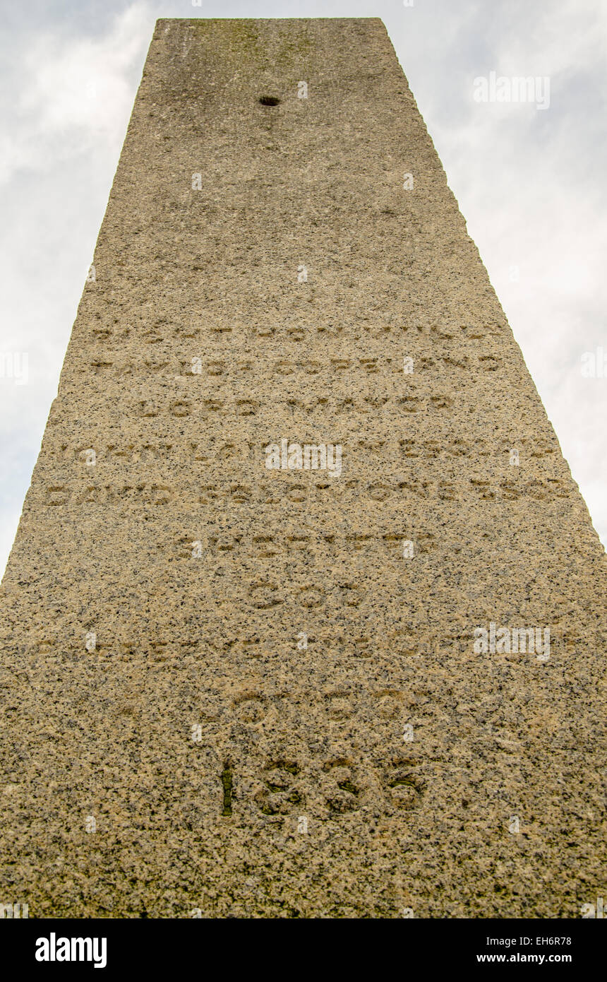 CrowStone. The marker on the north bank of the river Thames is almost ...