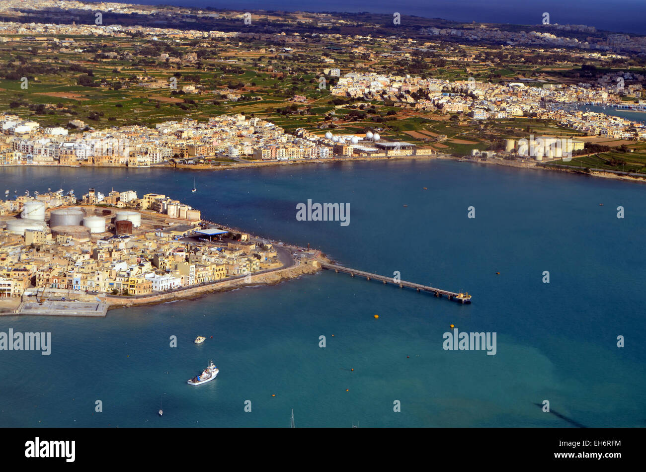 Malta Harbour with Marsaxlokk (Marsa-shlock)fishing village means ...