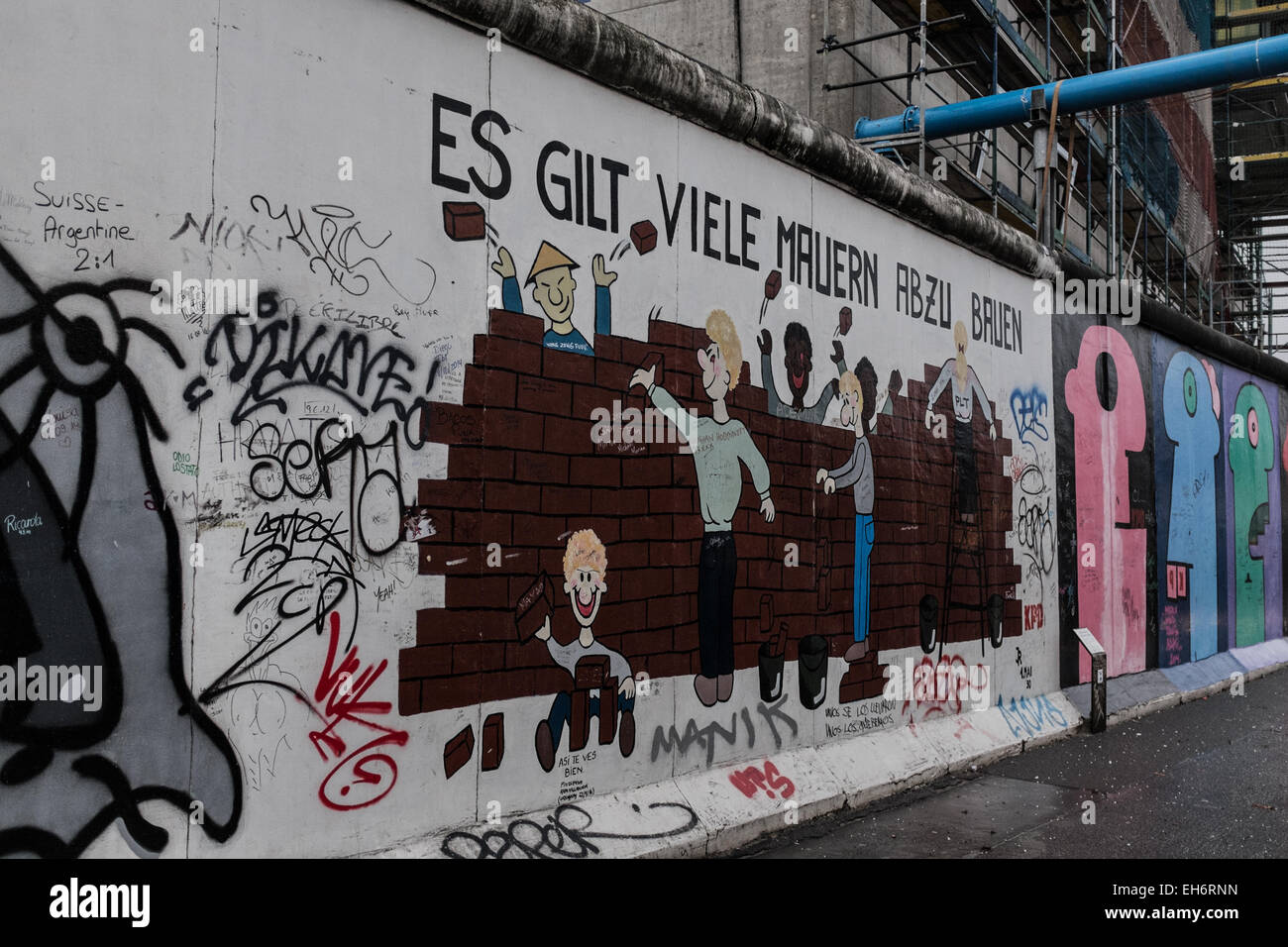 the Berlin Wall, frontier, war, separated, street, tourist, street ...