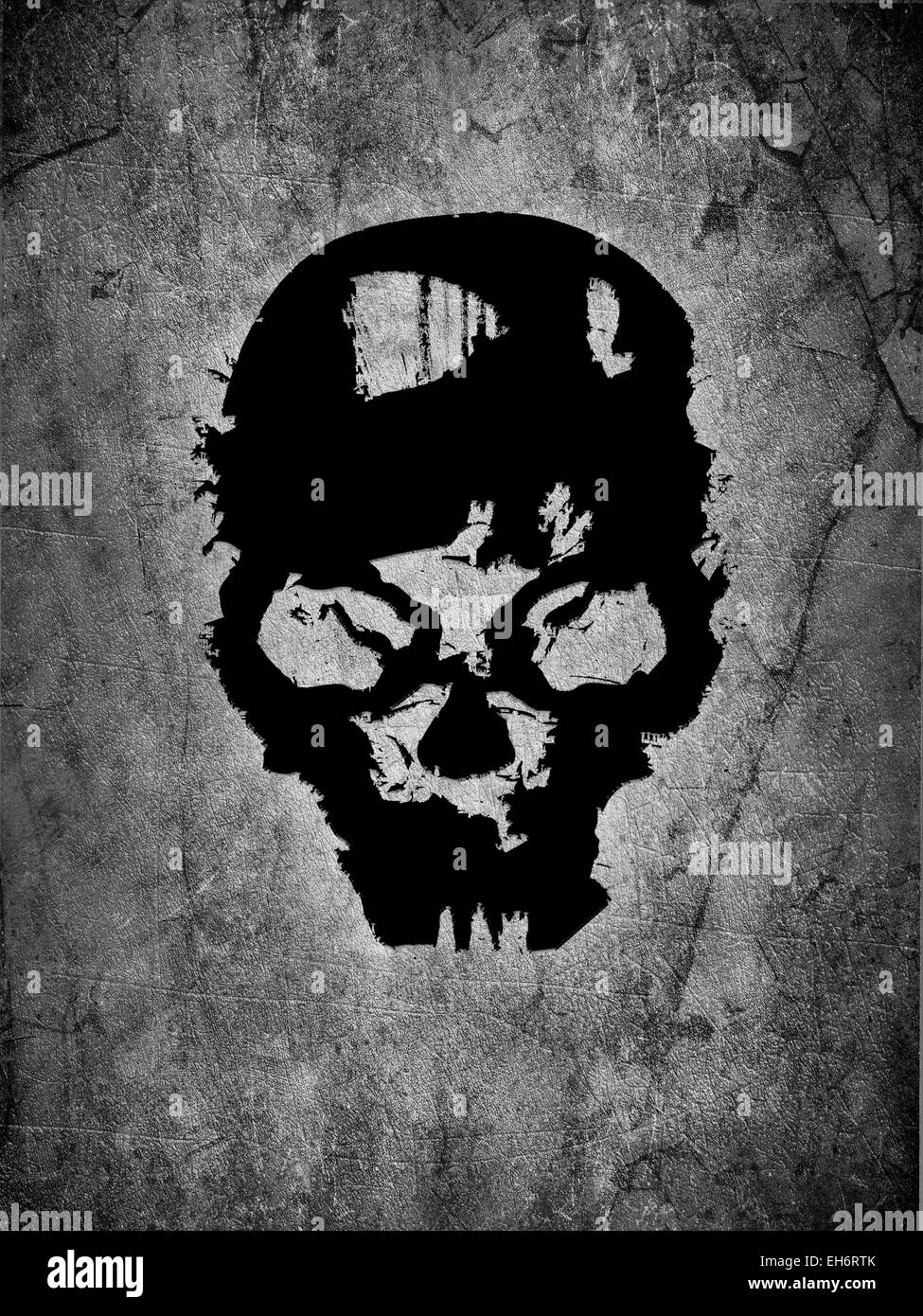 black skull and gray background Stock Photo - Alamy