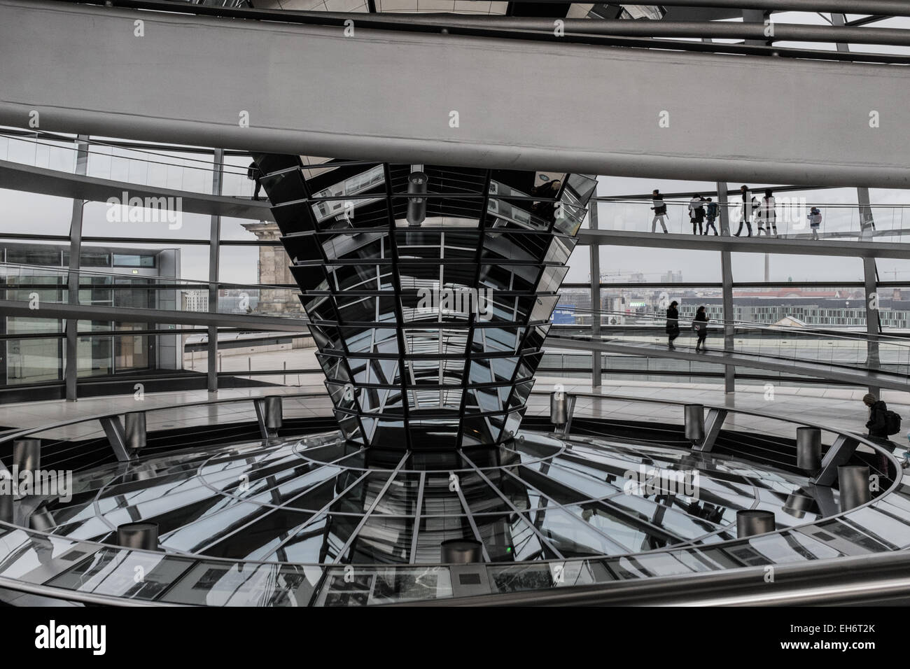 Europe, Germany, Berlin, The roof terrace and dome of the Reichstag ...