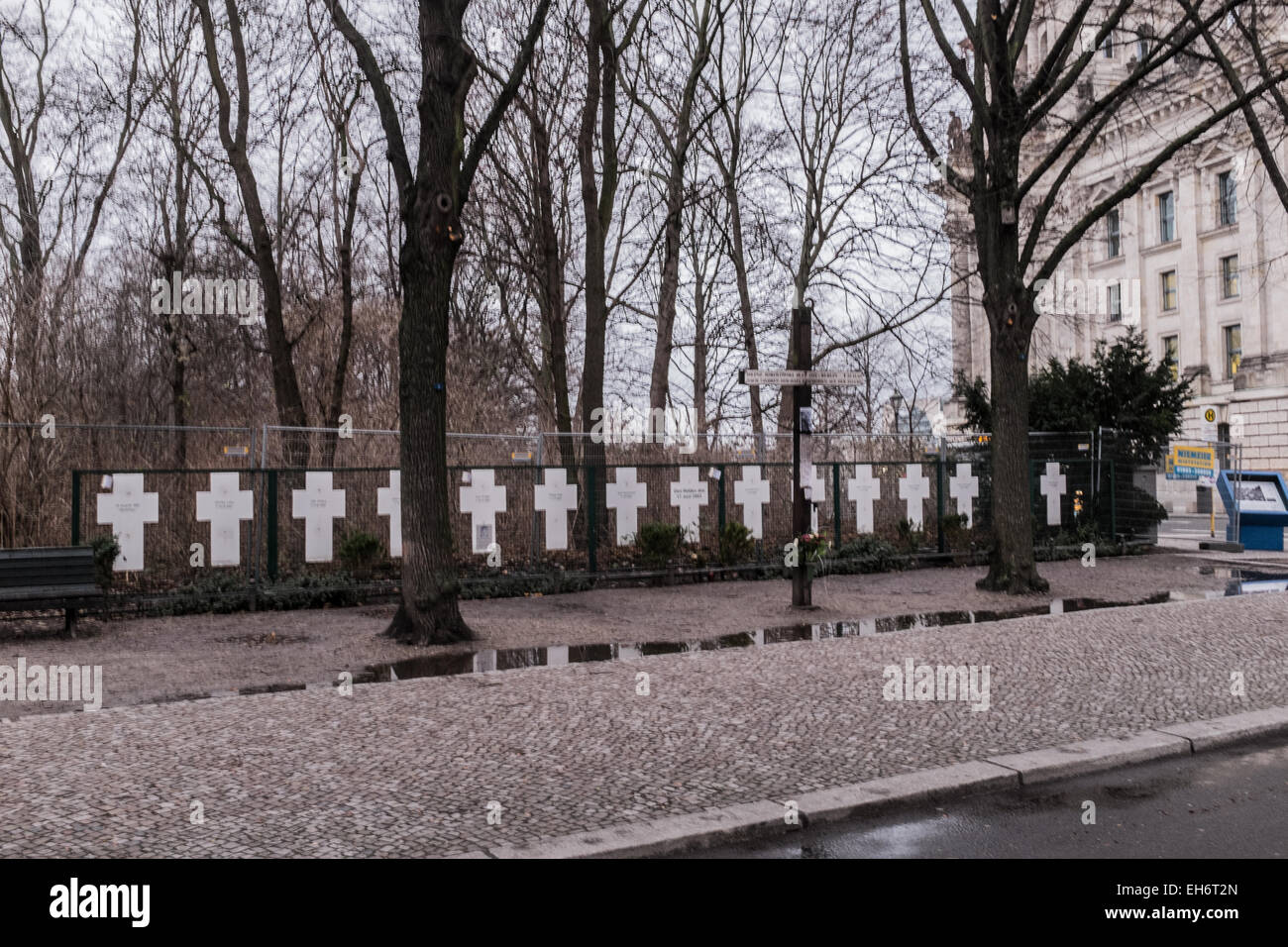 Europe, Germany, Berlin, cross, memorial, wall of berlin Stock Photo ...