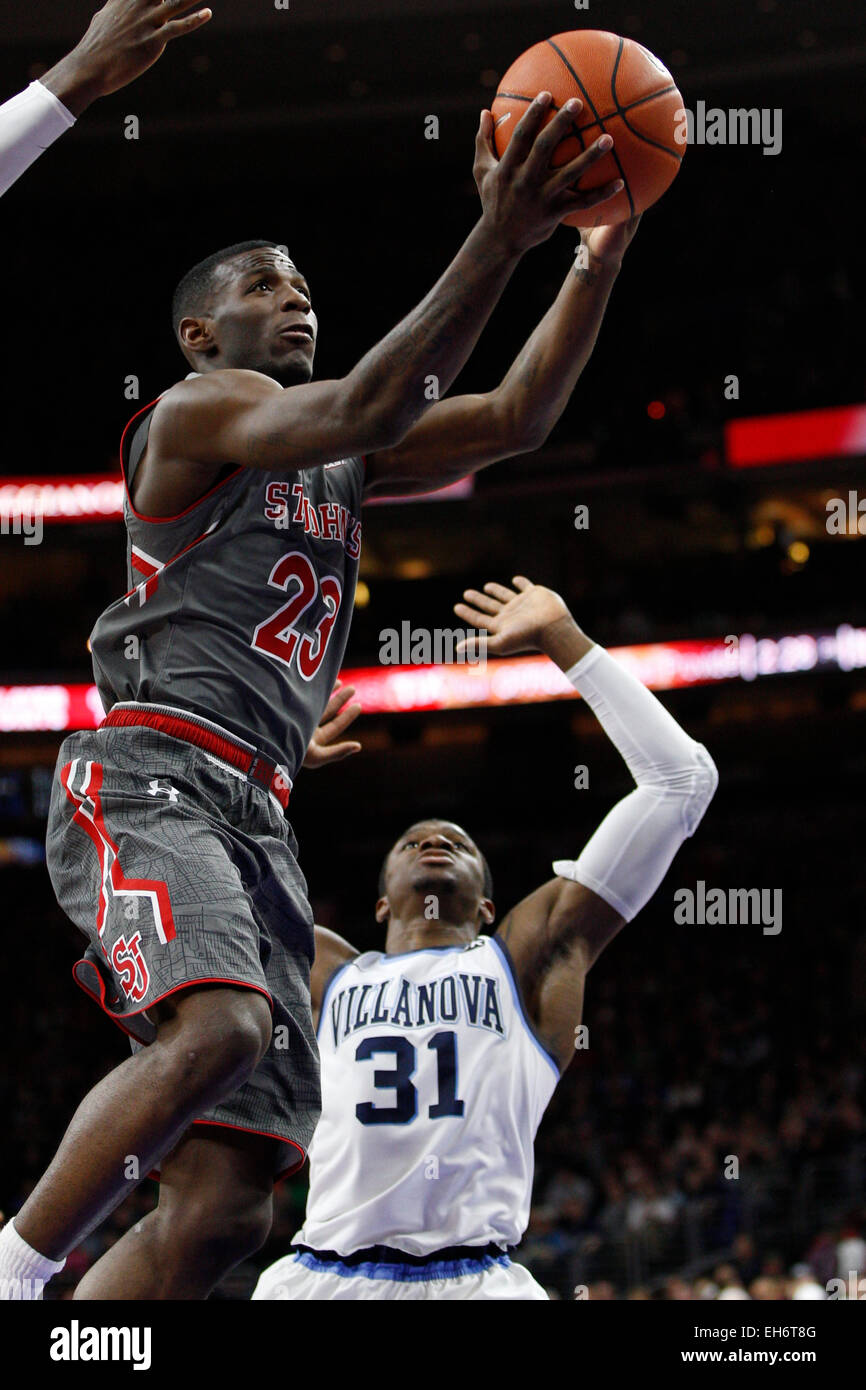 March 7, 2015: St. John's Red Storm guard Rysheed Jordan (23) goes up ...