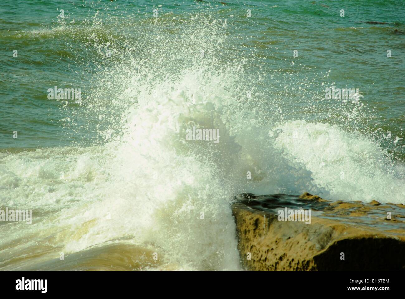 Wave Crash at Sunset Cliffs Stock Photo - Alamy