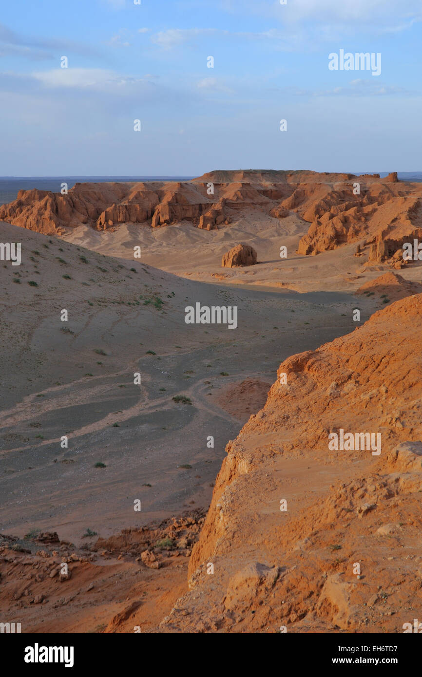 Bayanzag Flaming Cliffs, View Of The Desert Valley And Cliffs Stock ...