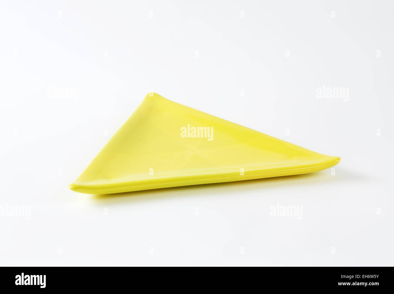 Small plain yellow triangle plate - great fot appetizers and entree ...