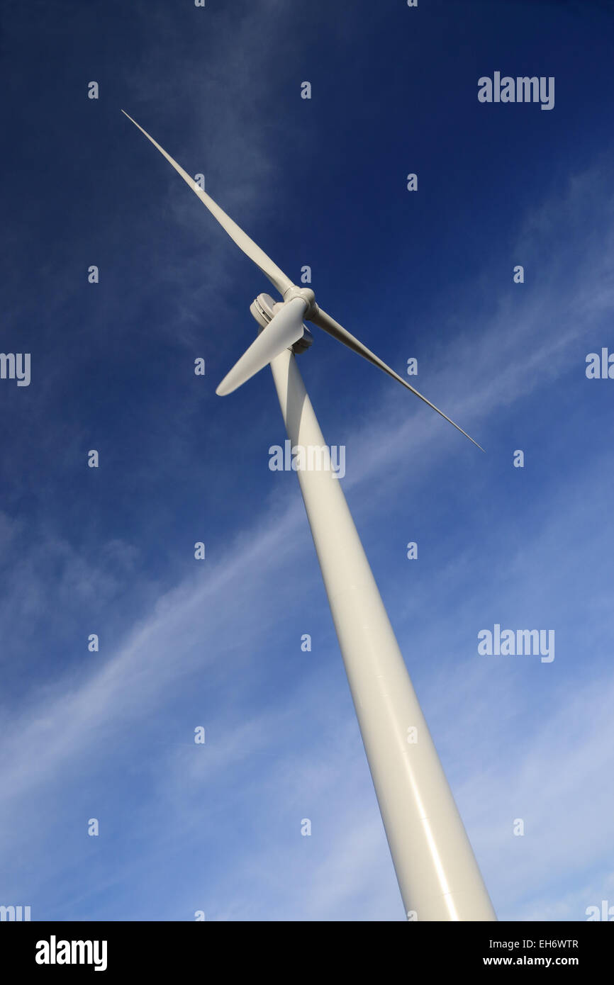 Three blade wind turbine in south Wales Stock Photo - Alamy