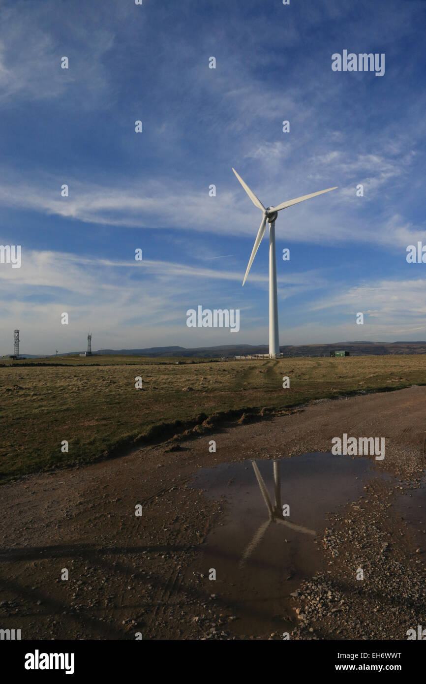 Three blade wind turbine in south Wales Stock Photo - Alamy