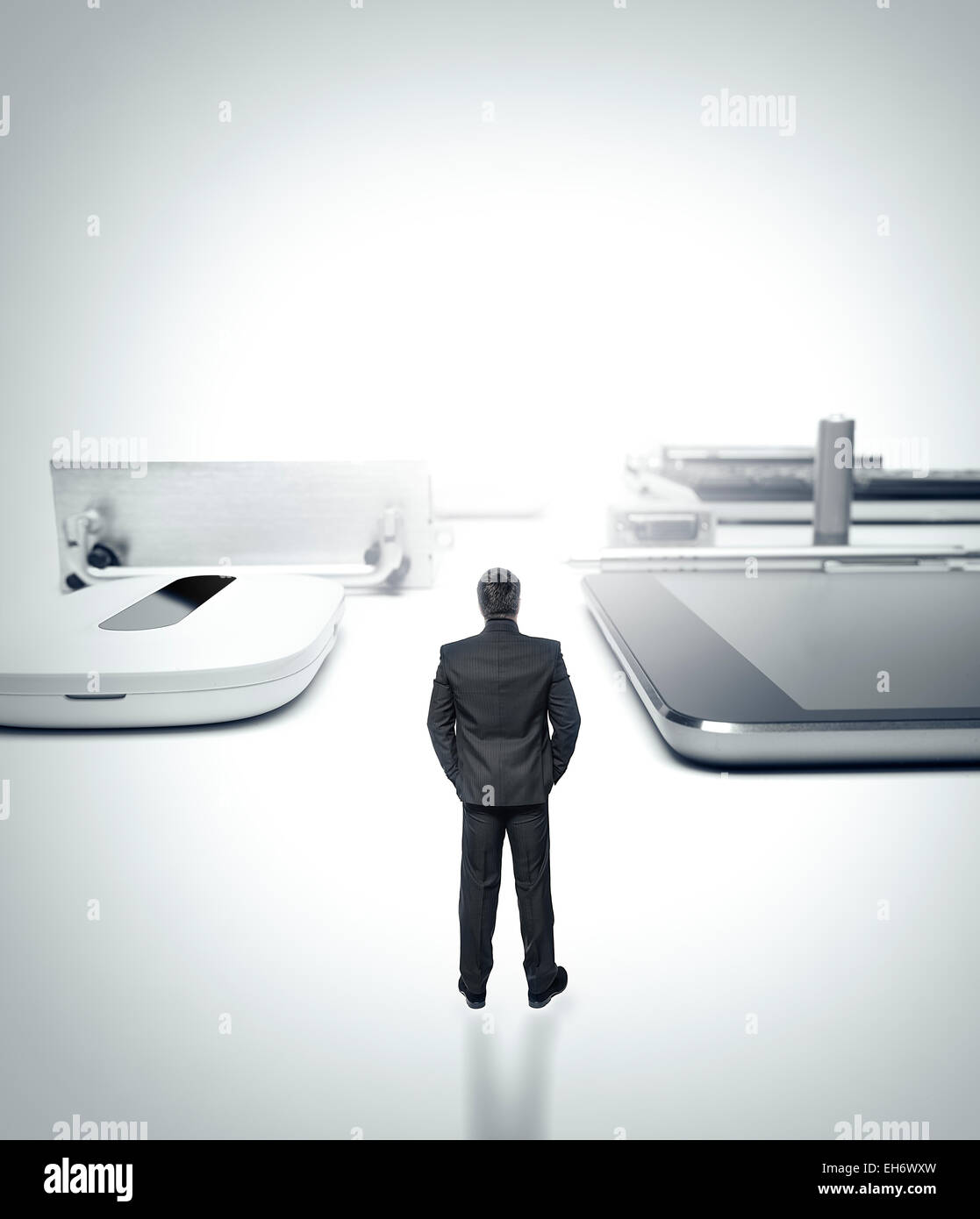 Man in a computer city Stock Photo - Alamy