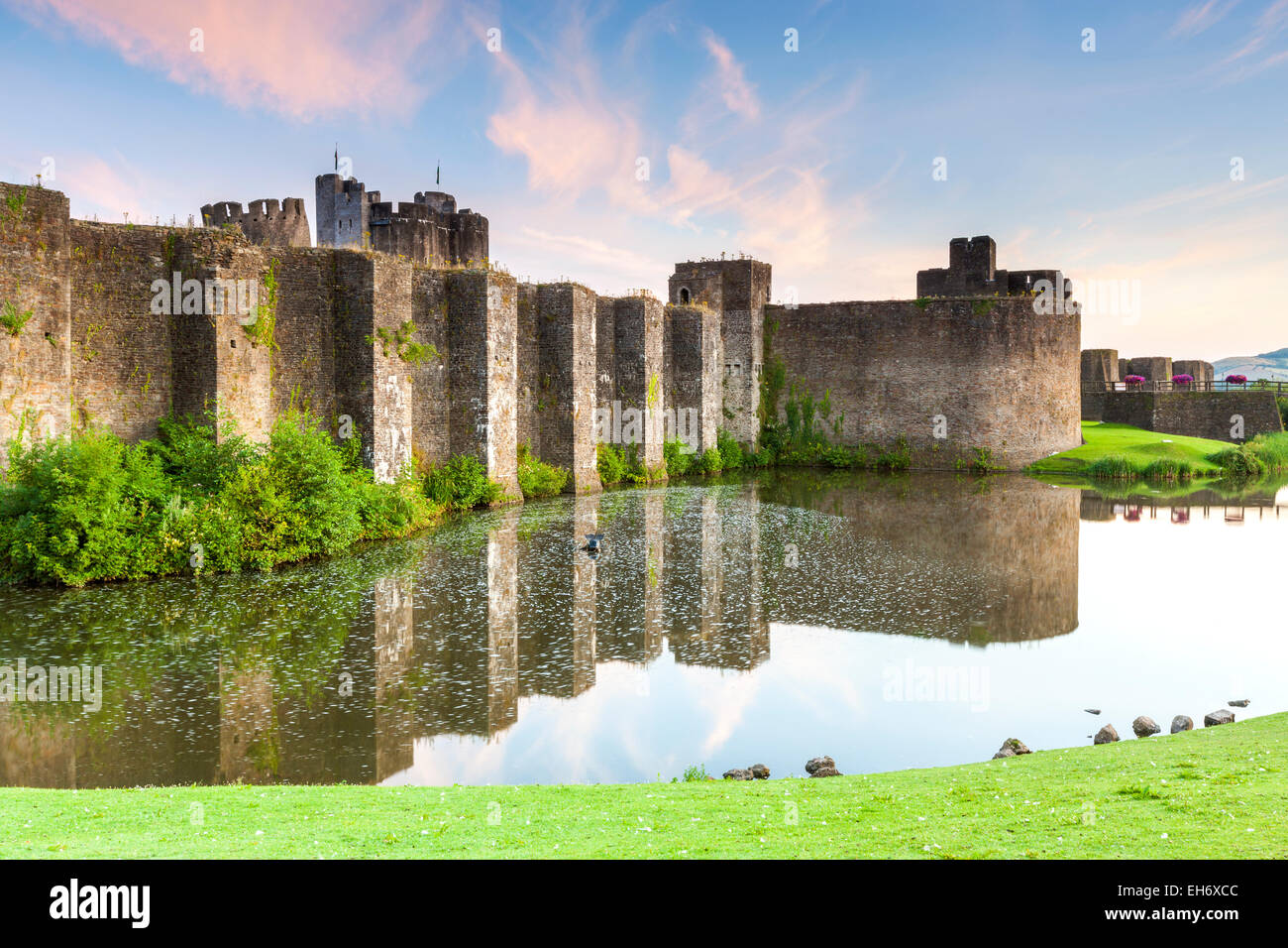 Caerphilly Castle (Castell Caerffili), a medieval castle that dominates ...