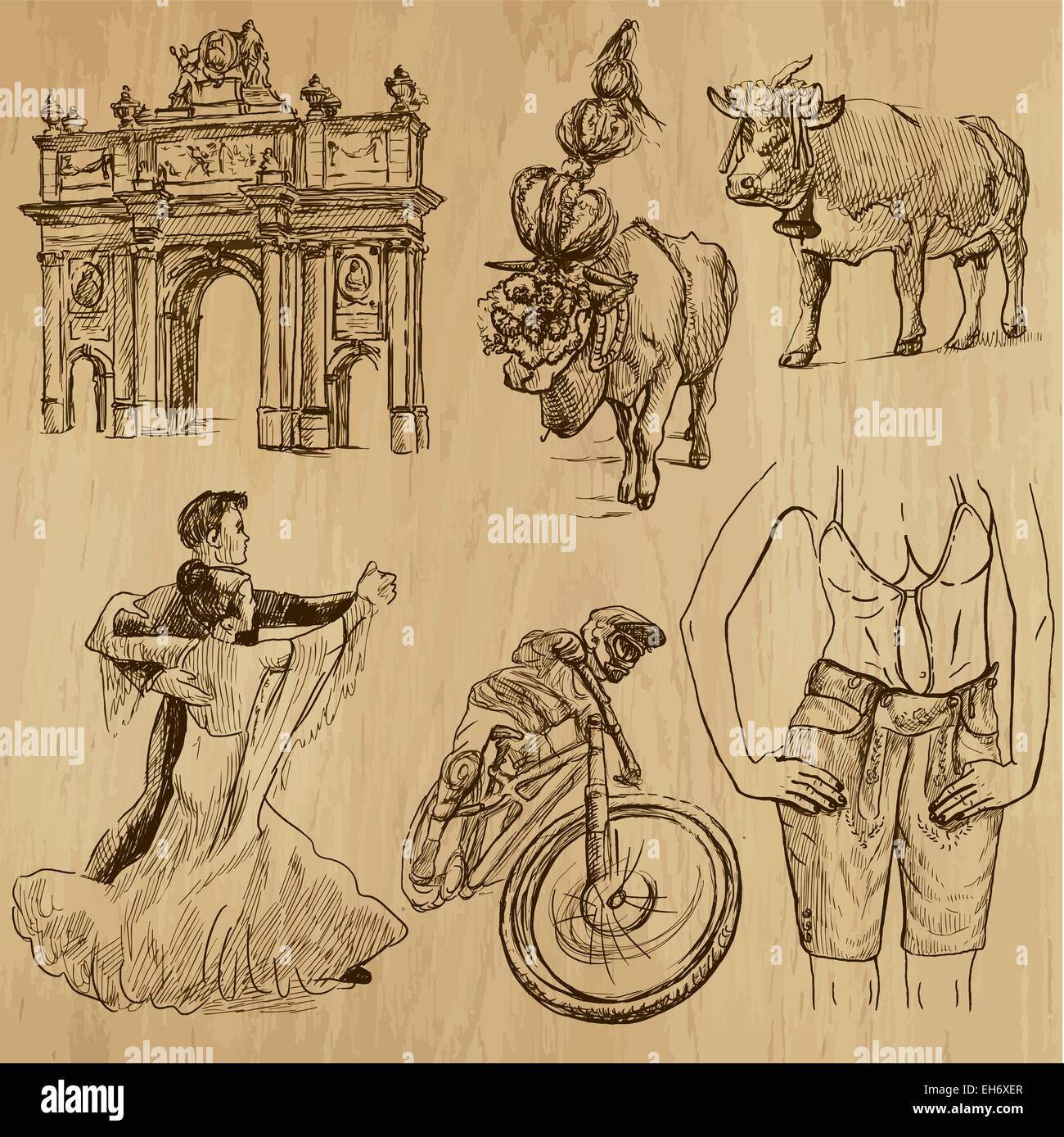 From the traveling series: AUSTRIA - Collection of an hand drawn ...