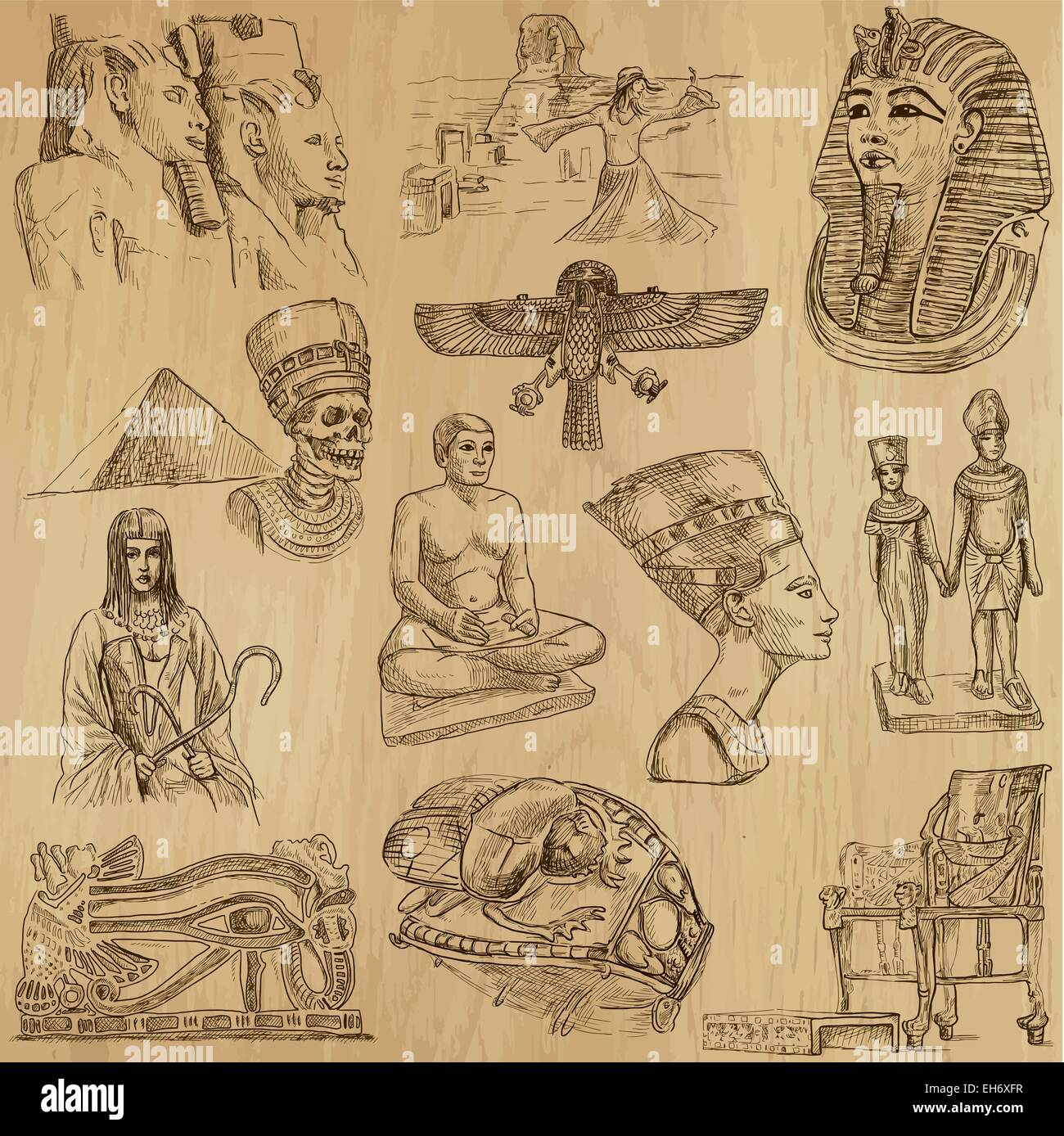 From the traveling series: EGYPT - Collection of an hand drawn ...