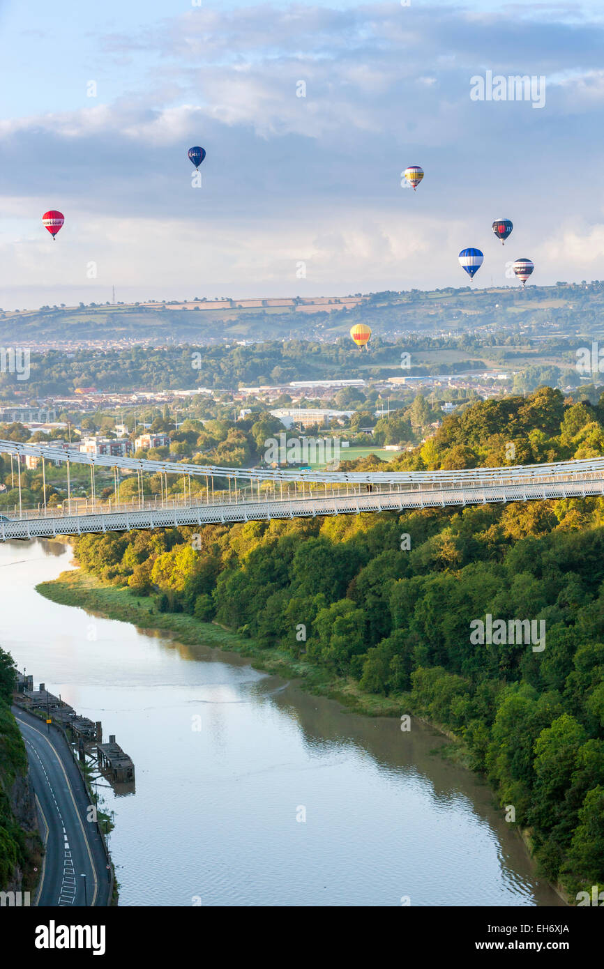Hot air balloons over Clifton Suspension Bridge part of the Bristol ...