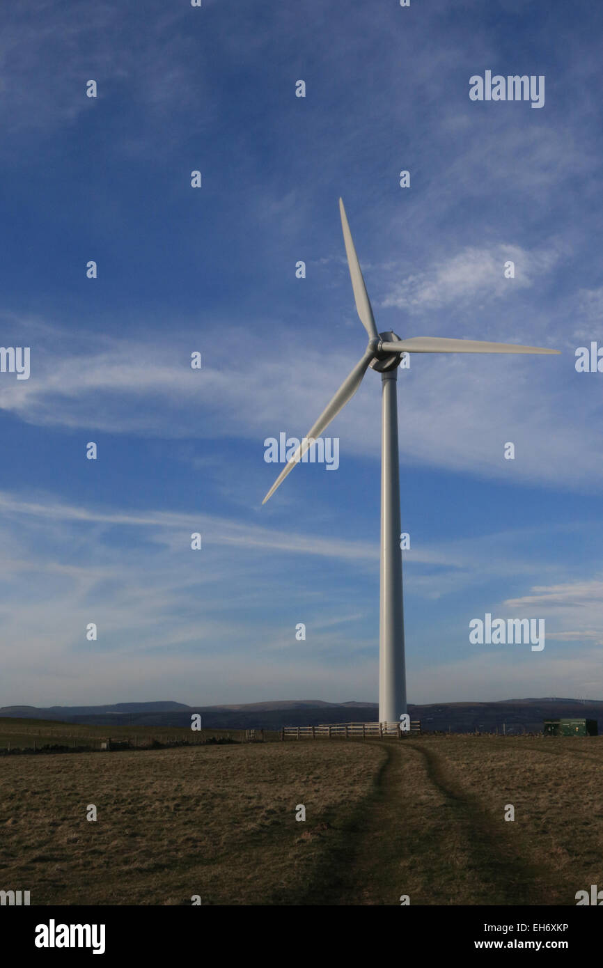 Three blade wind turbine in south Wales Stock Photo - Alamy