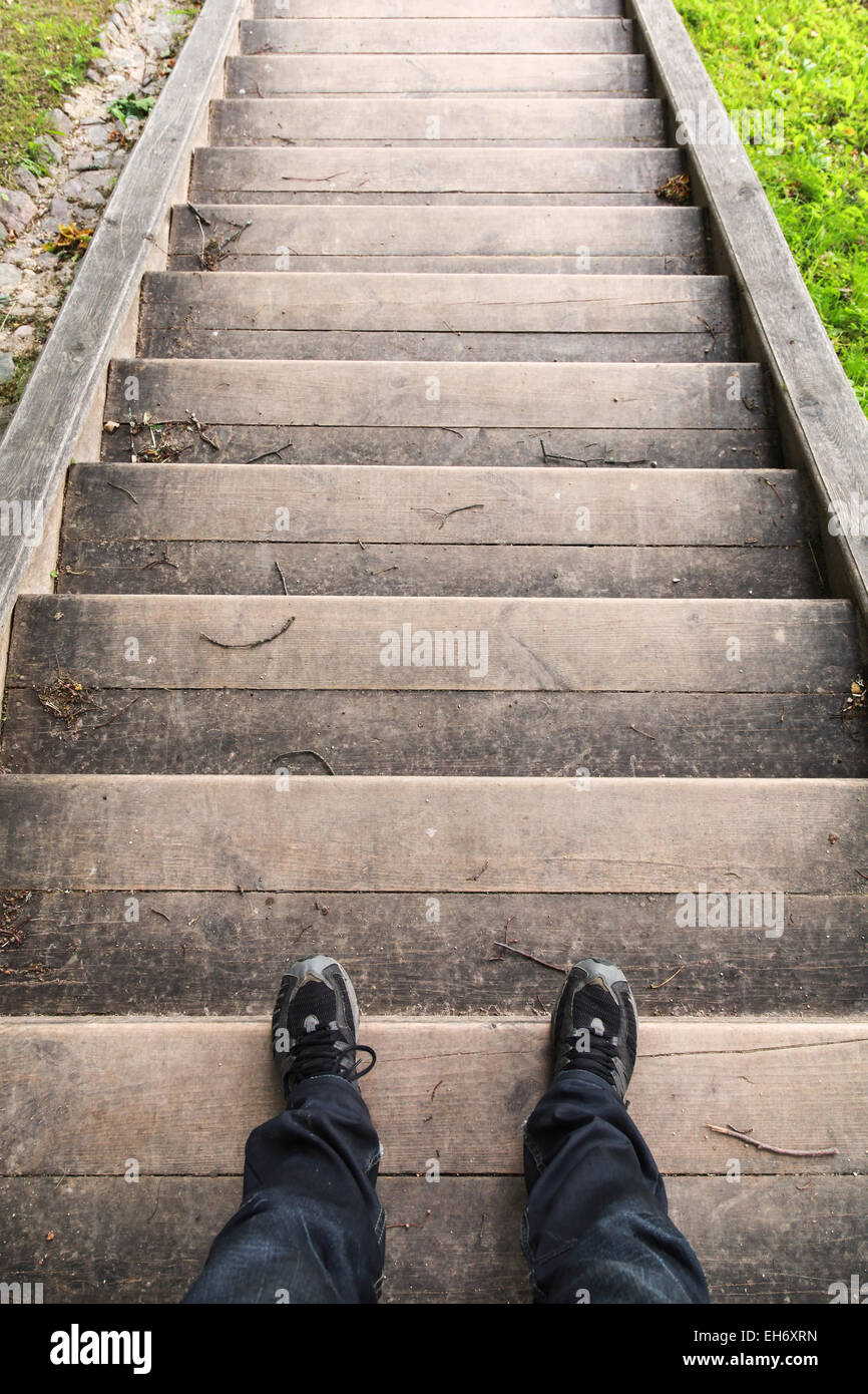 Legs walking down stairs hi-res stock photography and images - Alamy