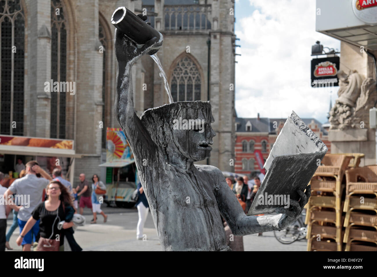 The "Fountain of Wisdom" sculpture of a student pouring wisdom into his ...