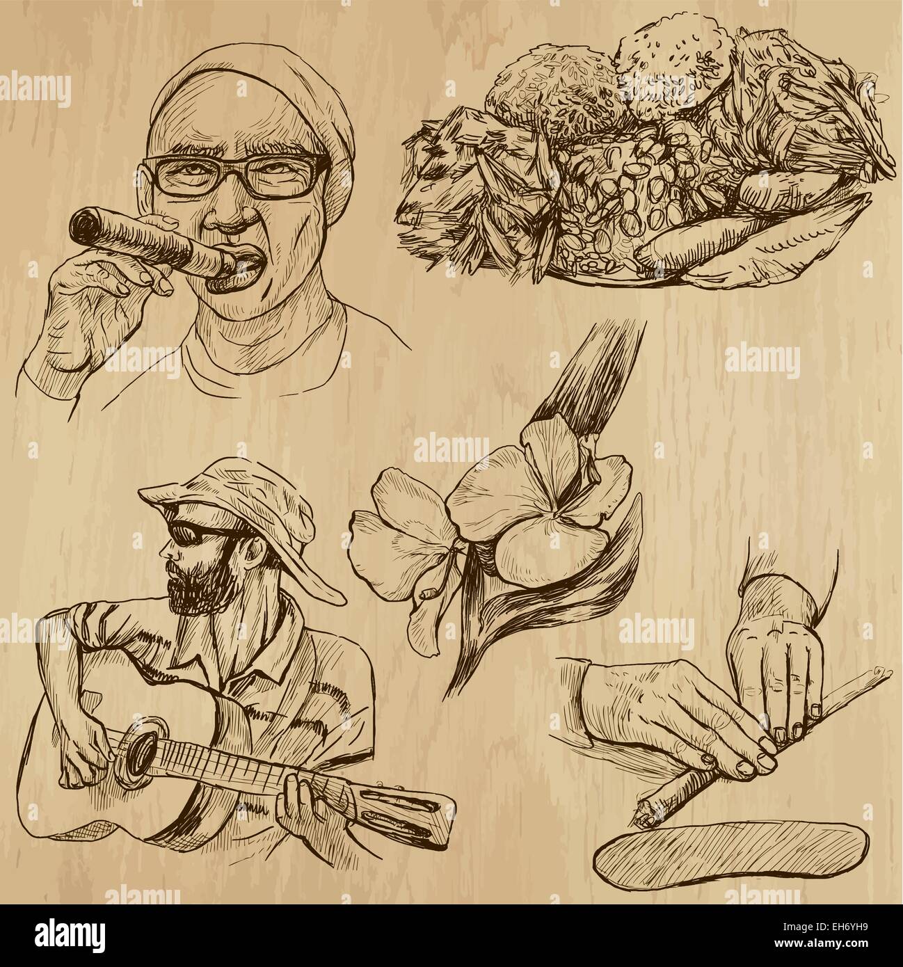 From the traveling series: CUBA - Collection of an hand drawn ...