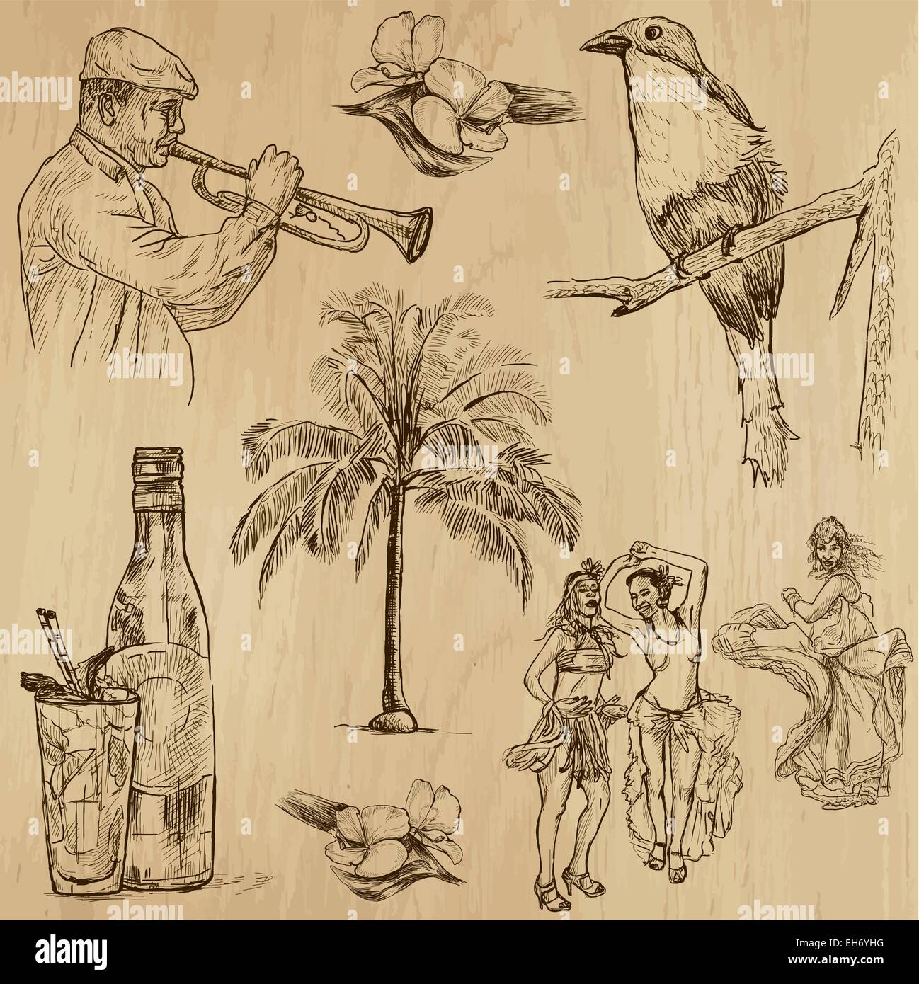 From the traveling series: CUBA - Collection of an hand drawn ...