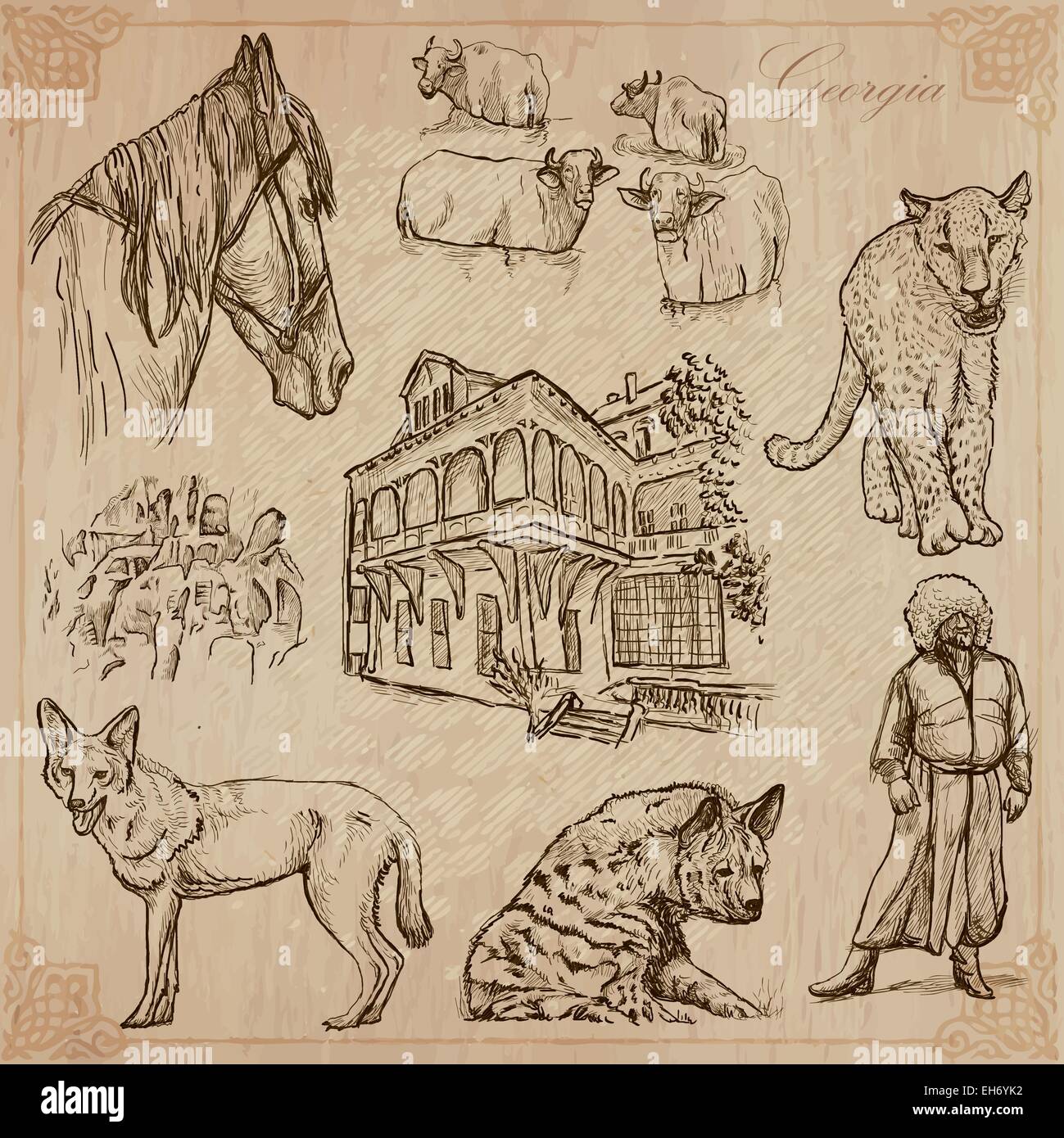 Georgian building illustrations Stock Vector Images - Alamy