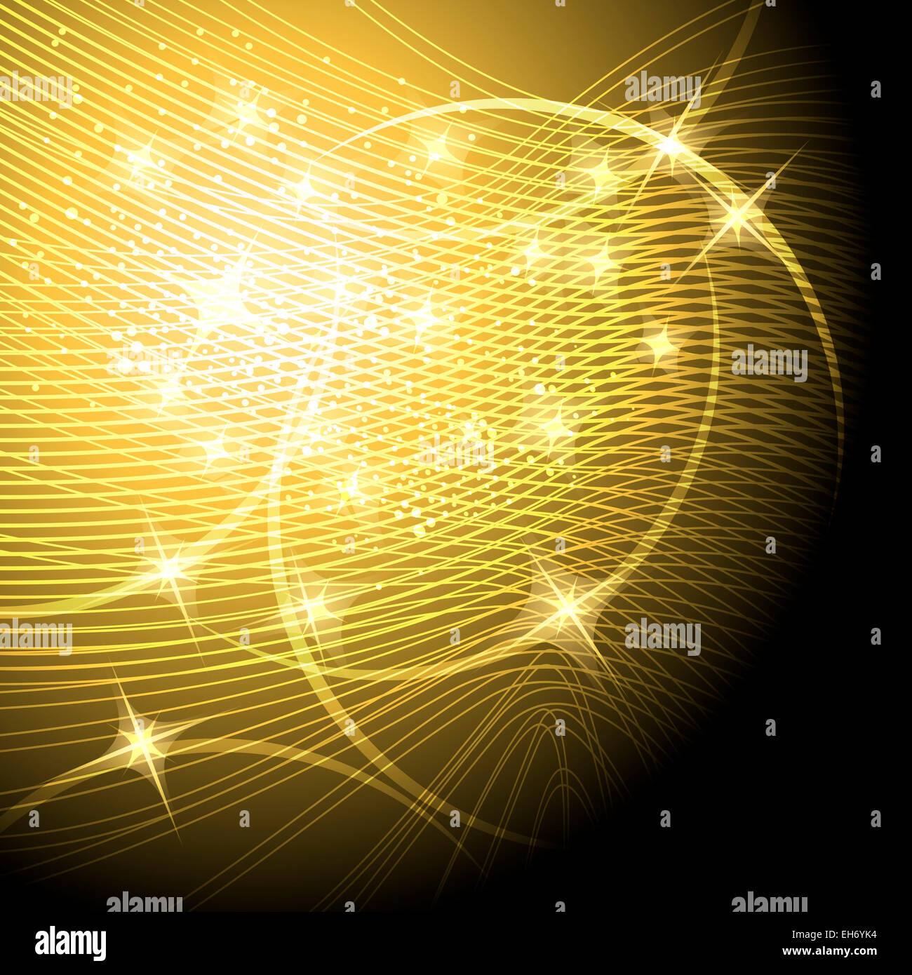 Abstract illustration of shining space with stars and spheres Stock ...