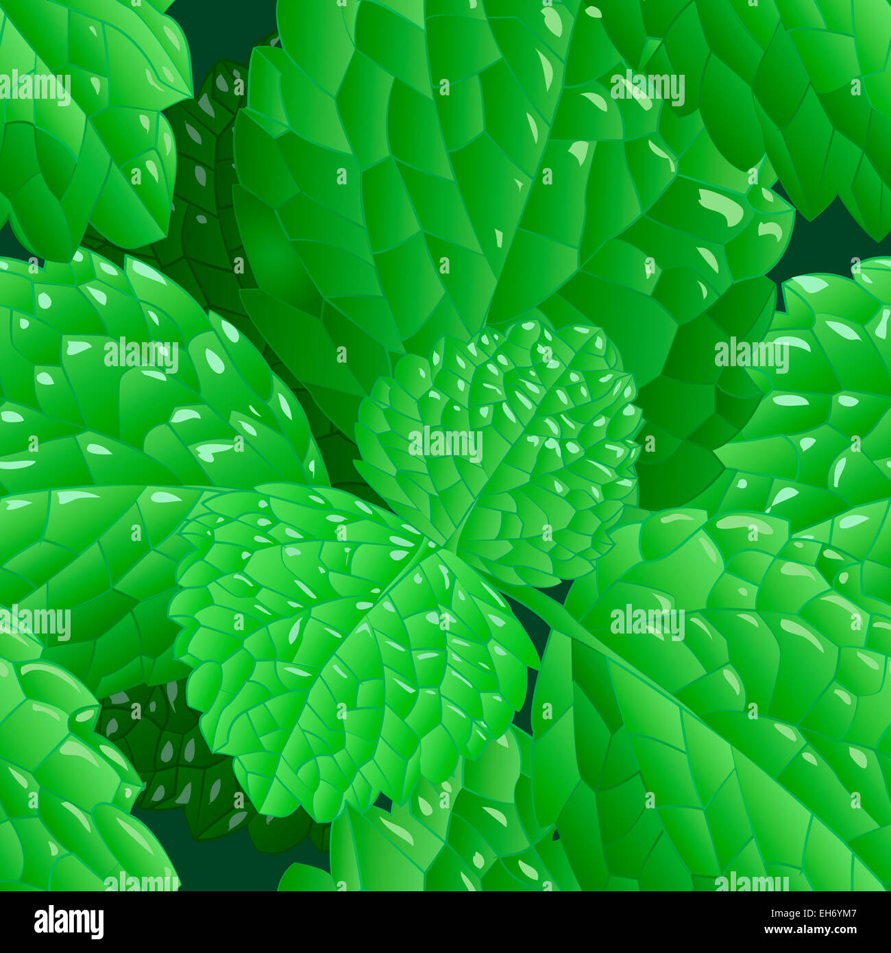 Seamless pattern with mint leaves drawn in realistic style with using ...