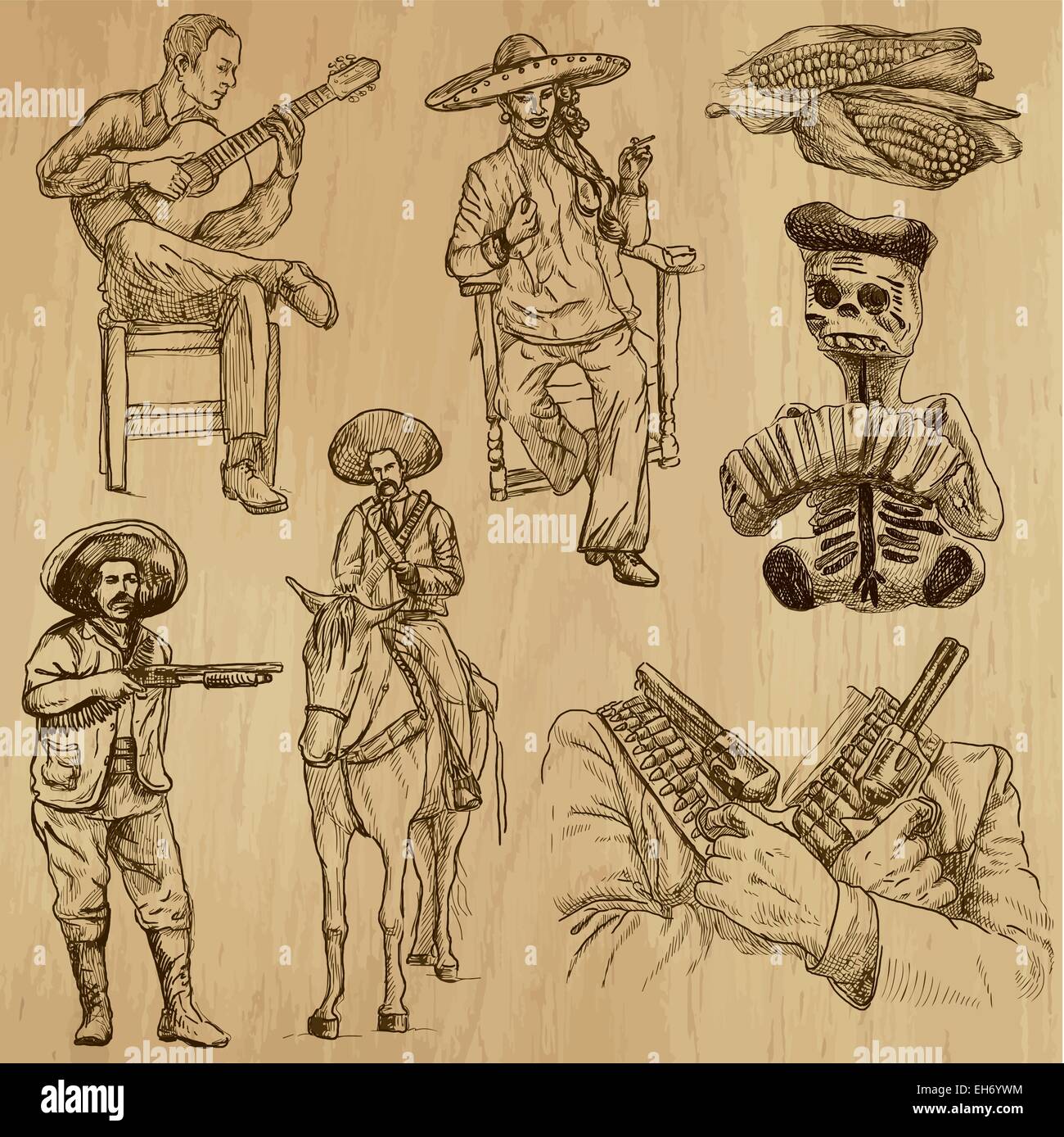 From the traveling series: MEXICO - Collection of an hand drawn ...
