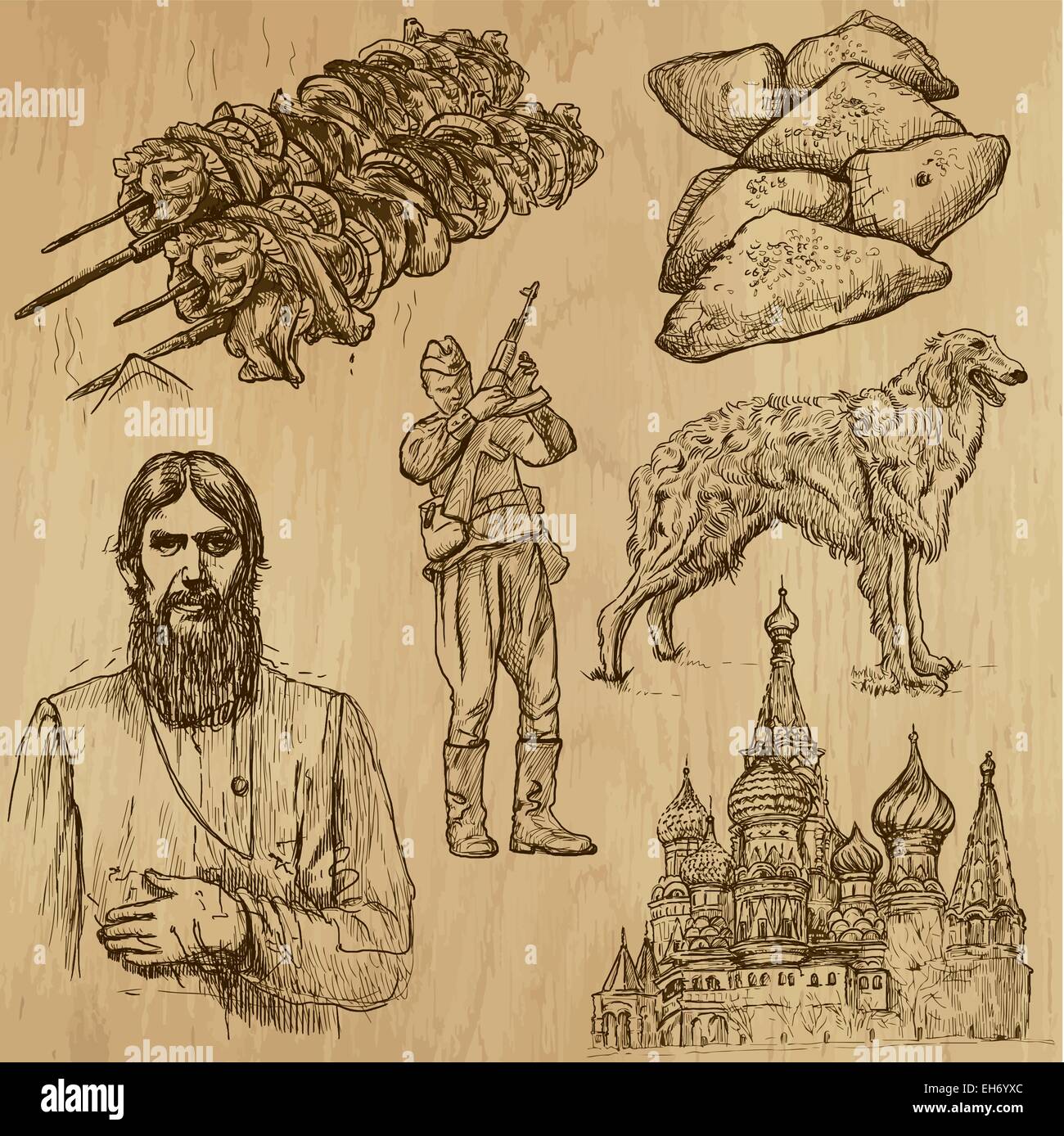 Vector line drawing illustration moscow hi-res stock photography and ...