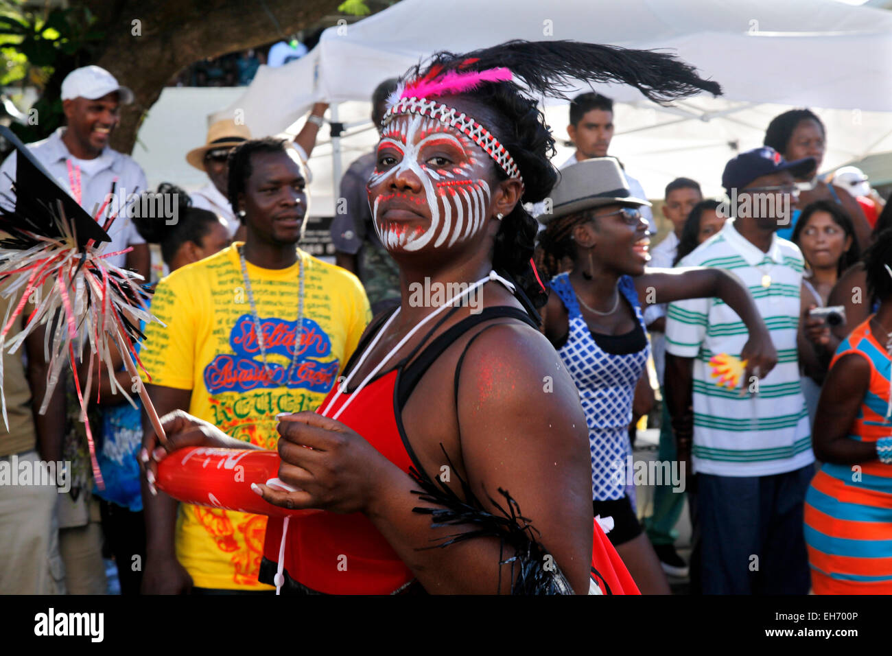 Lady at the Culturama Carnival Parade in Nevis Stock Photo - Alamy