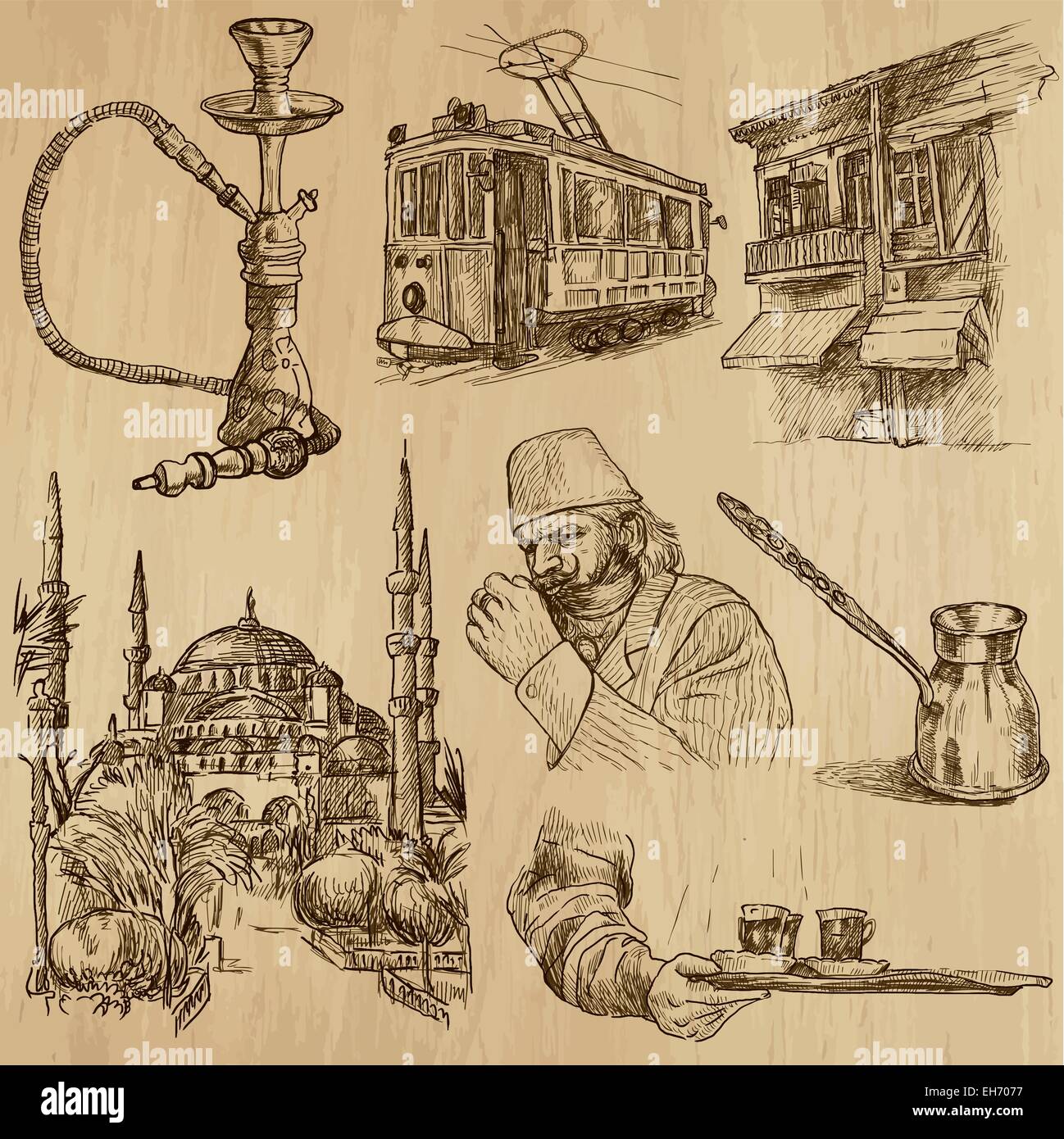 From the traveling series: TURKEY - Collection of an hand drawn ...