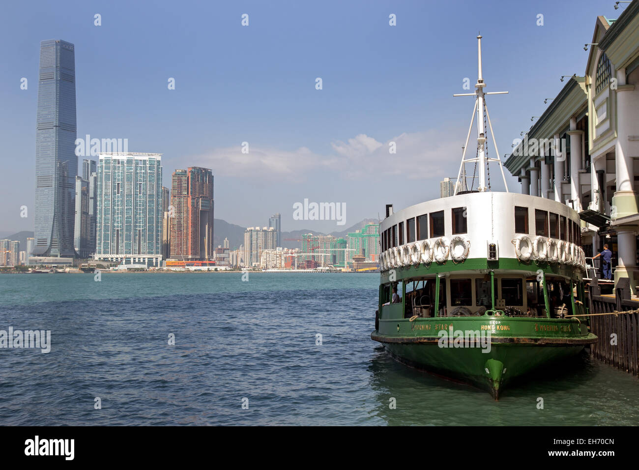 Traditional Ferry in the port of Hong Kong Stock Photo - Alamy