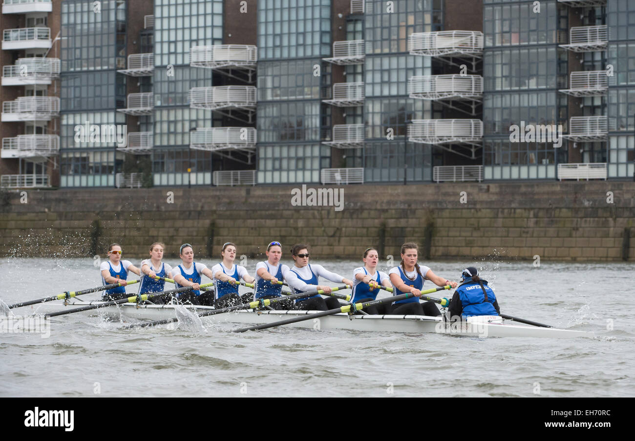 Thames, London, UK. 8th March, 2015. Cambridge University Women's Boat ...