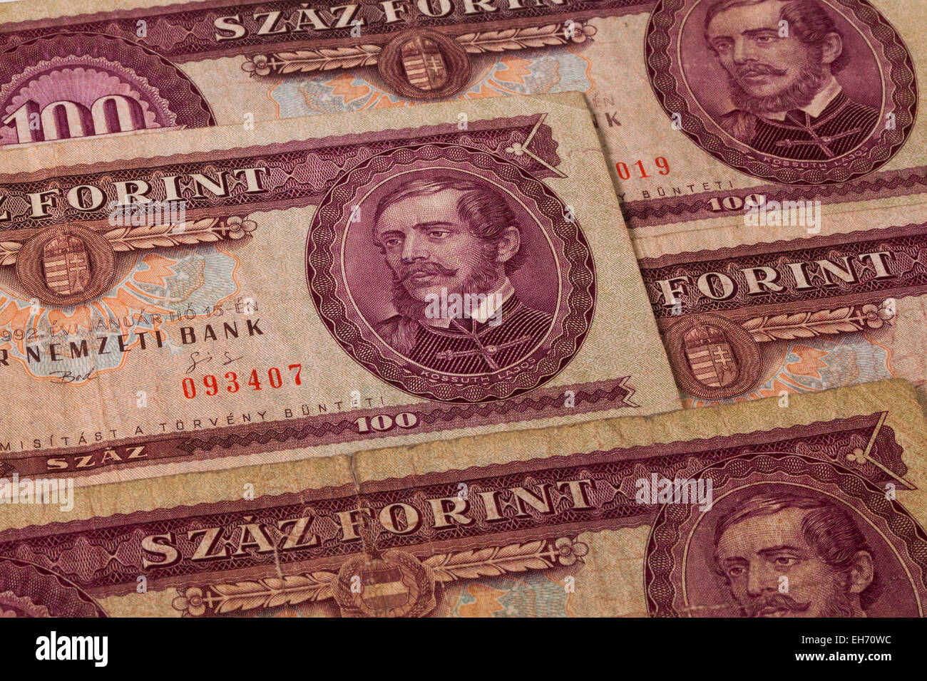 Old Hungarian banknotes on the table Stock Photo - Alamy