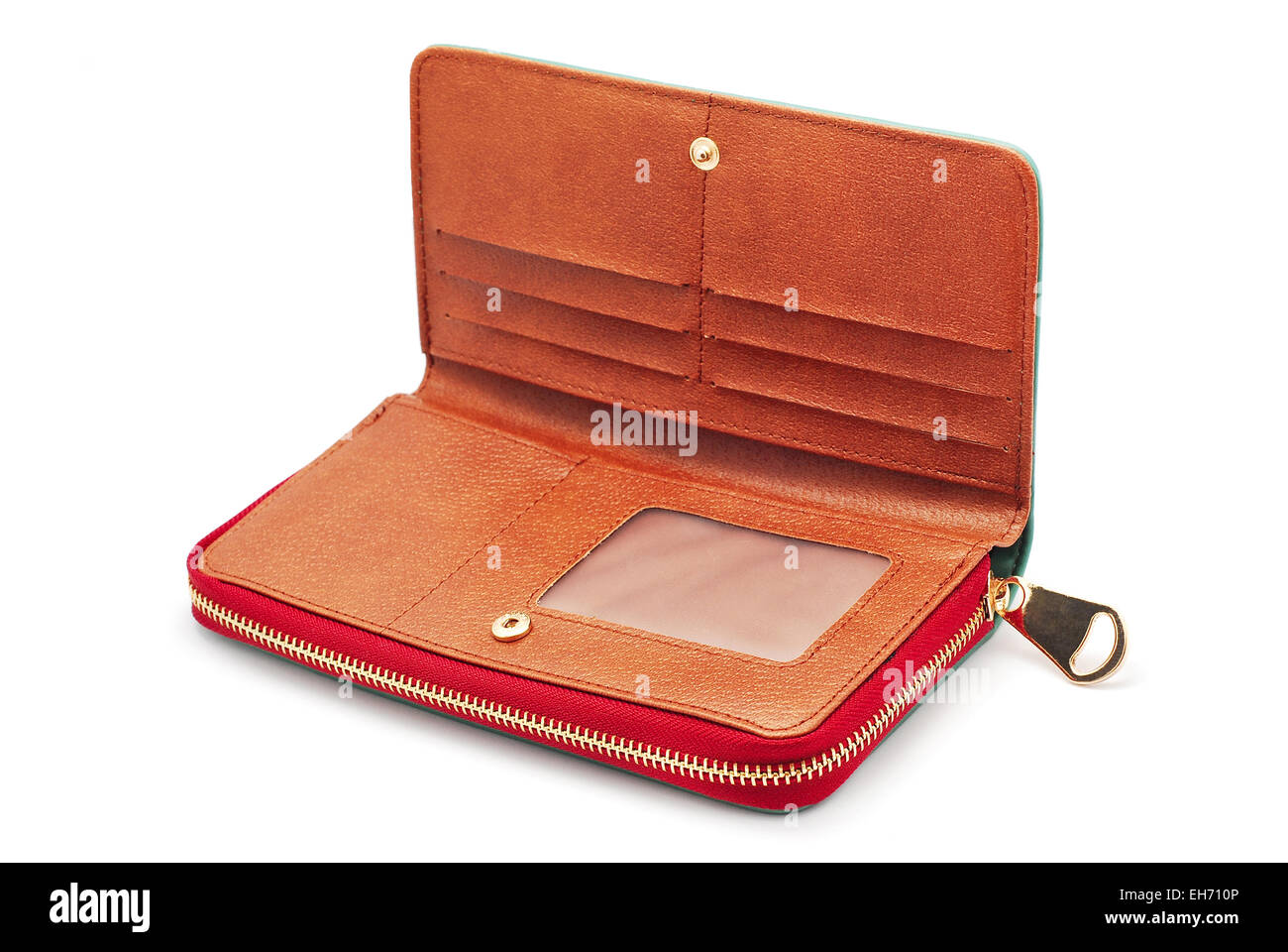 ladies leather wallet on white Stock Photo - Alamy