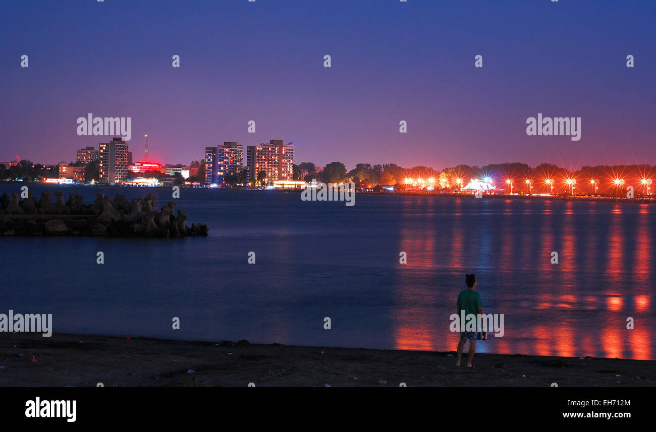 Summer night by the Black Sea in Venus Resort with view to Saturn ...