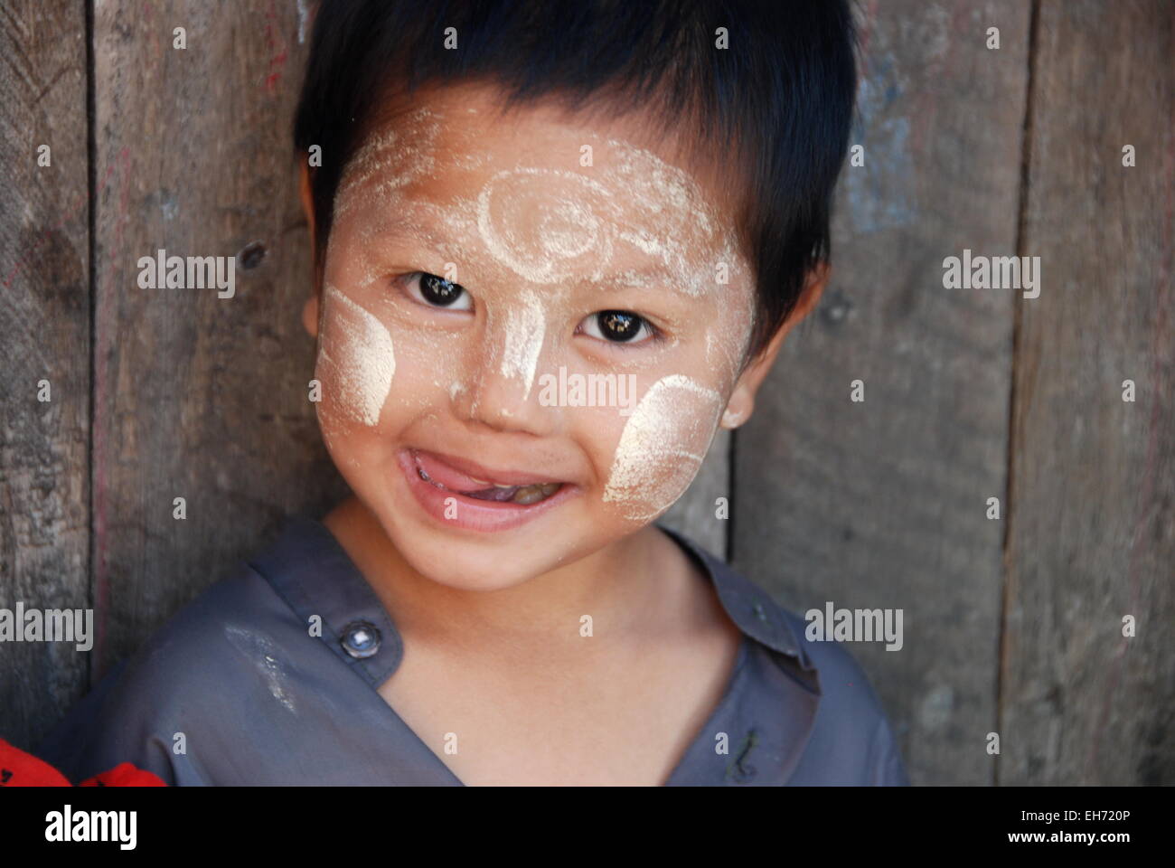 Boy, Village on the Banks of Yangon River Stock Photo - Alamy