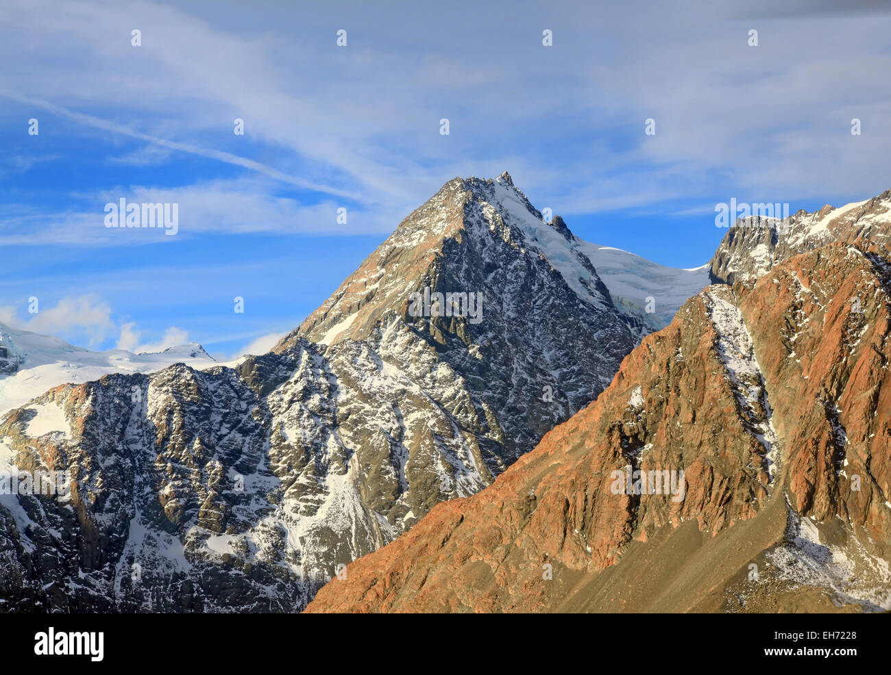 aerial view of Aoraki mount cook mountain alpine alps range in New ...