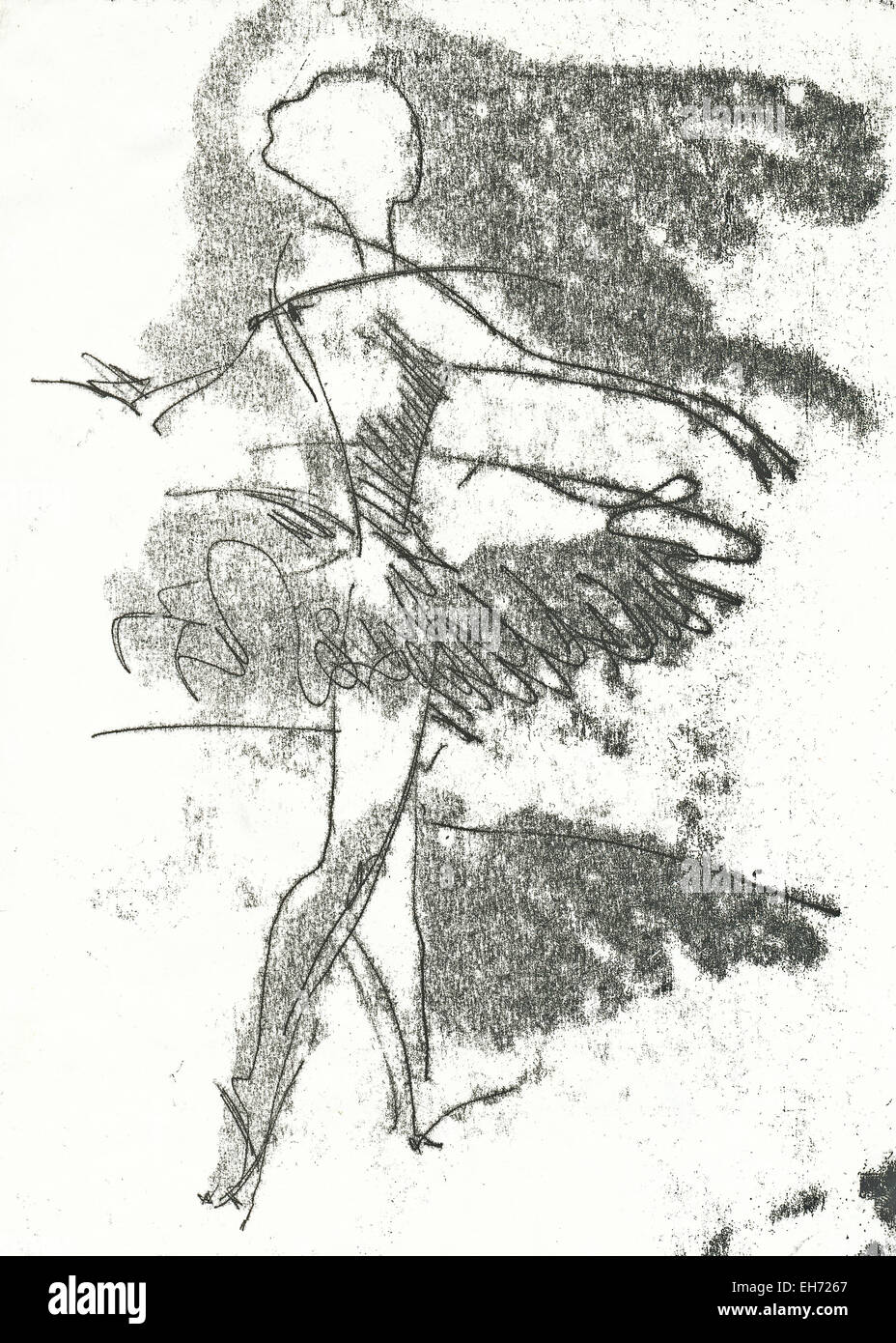 An hand drawn and painted illustration. Human - Ballerina, dancer Stock ...