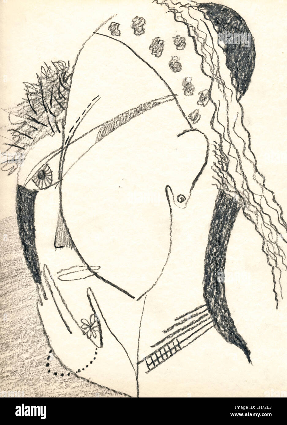 an hand drawn picture - Head Stock Photo - Alamy