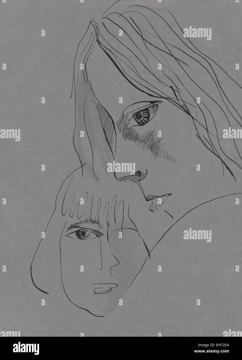 an hand drawn picture - Head Stock Photo - Alamy