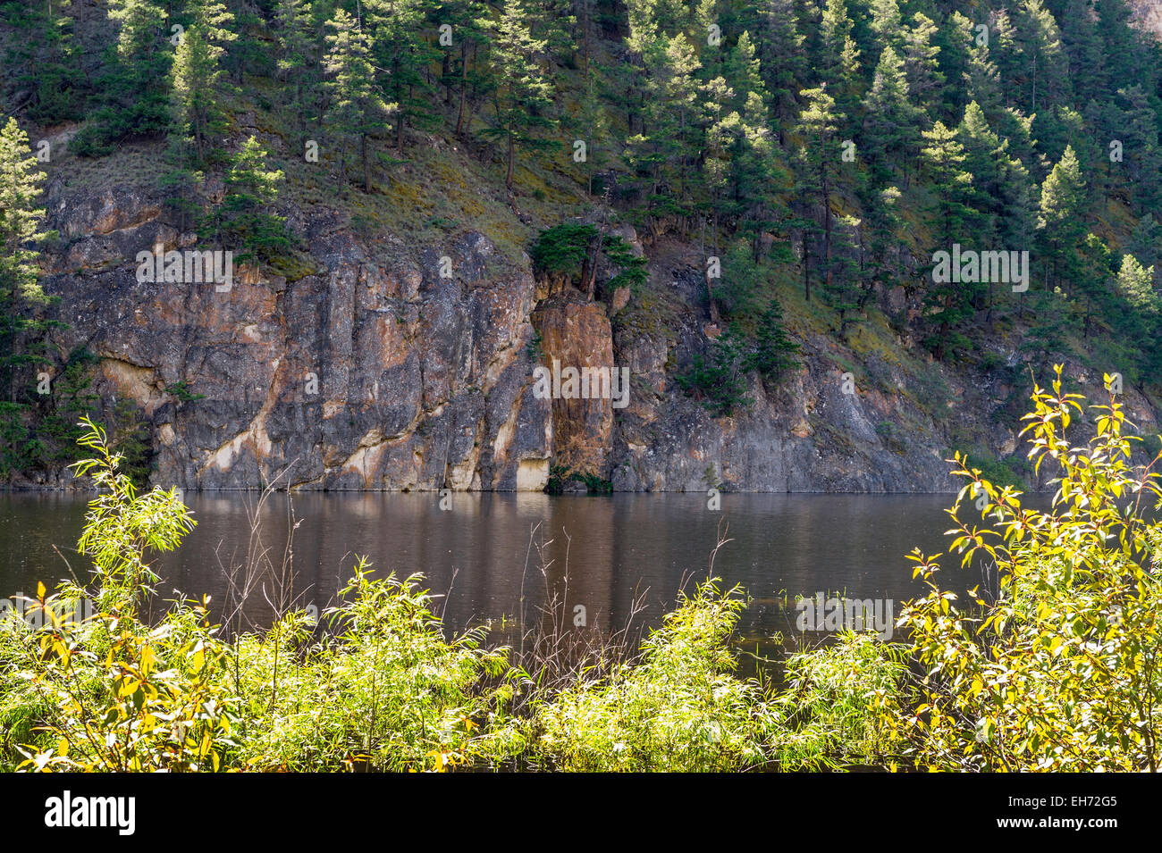 Reflections in Crown Lake at Marble Canyon Provincial Park, Pavilion ...