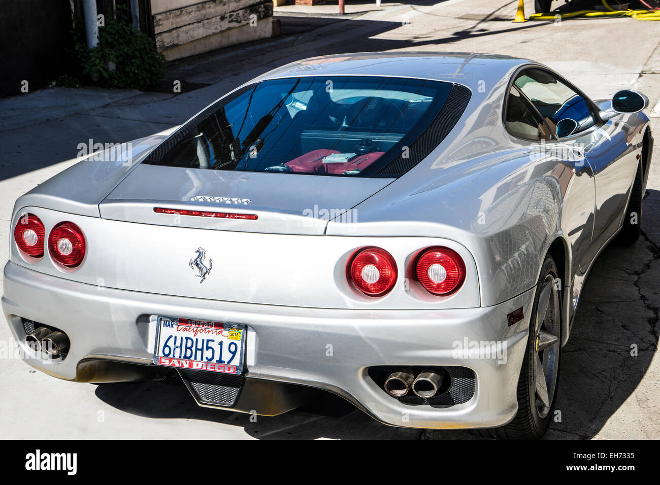 Silver Ferrari exotic sports car Stock Photo - Alamy