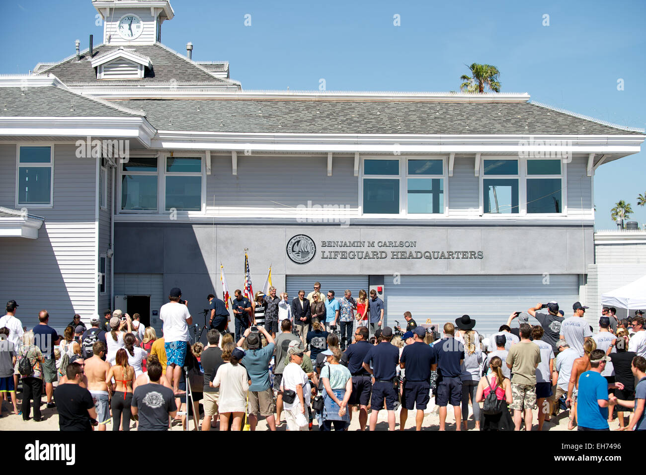 Newport Beach, California, USA. 8th March, 2015. Lifeguards, family ...