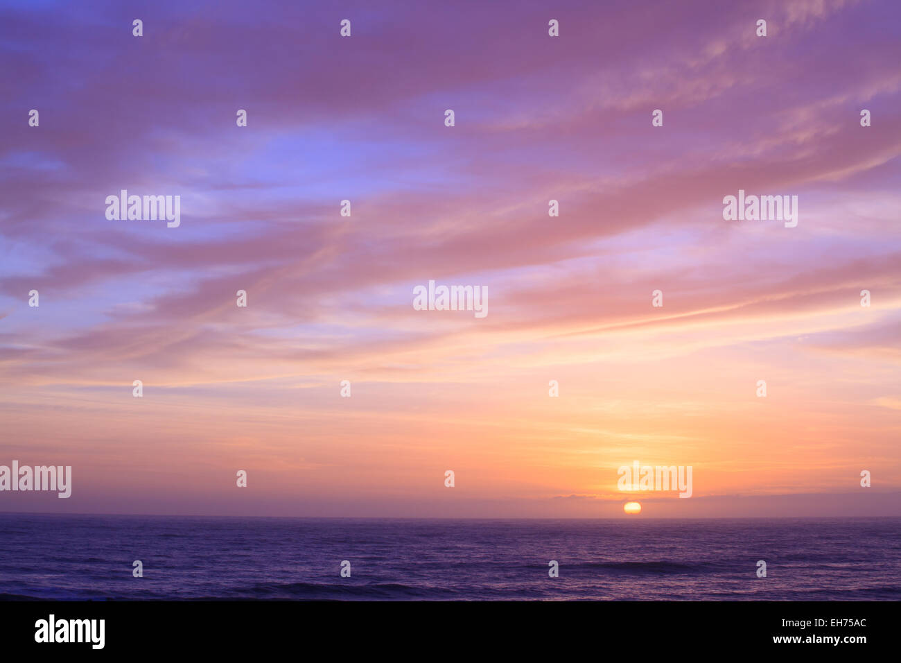 Sunset sky at Pancake Rock Coastal line at Punakaiki New Zeland Stock ...