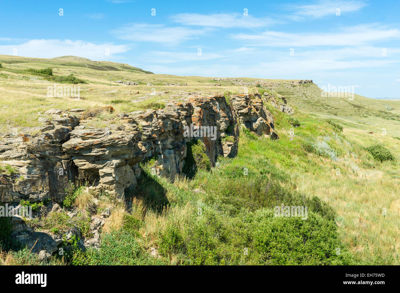 Head-Smashed-In Buffalo Jump northwest of Fort MacLeod, Alberta, Canada ...