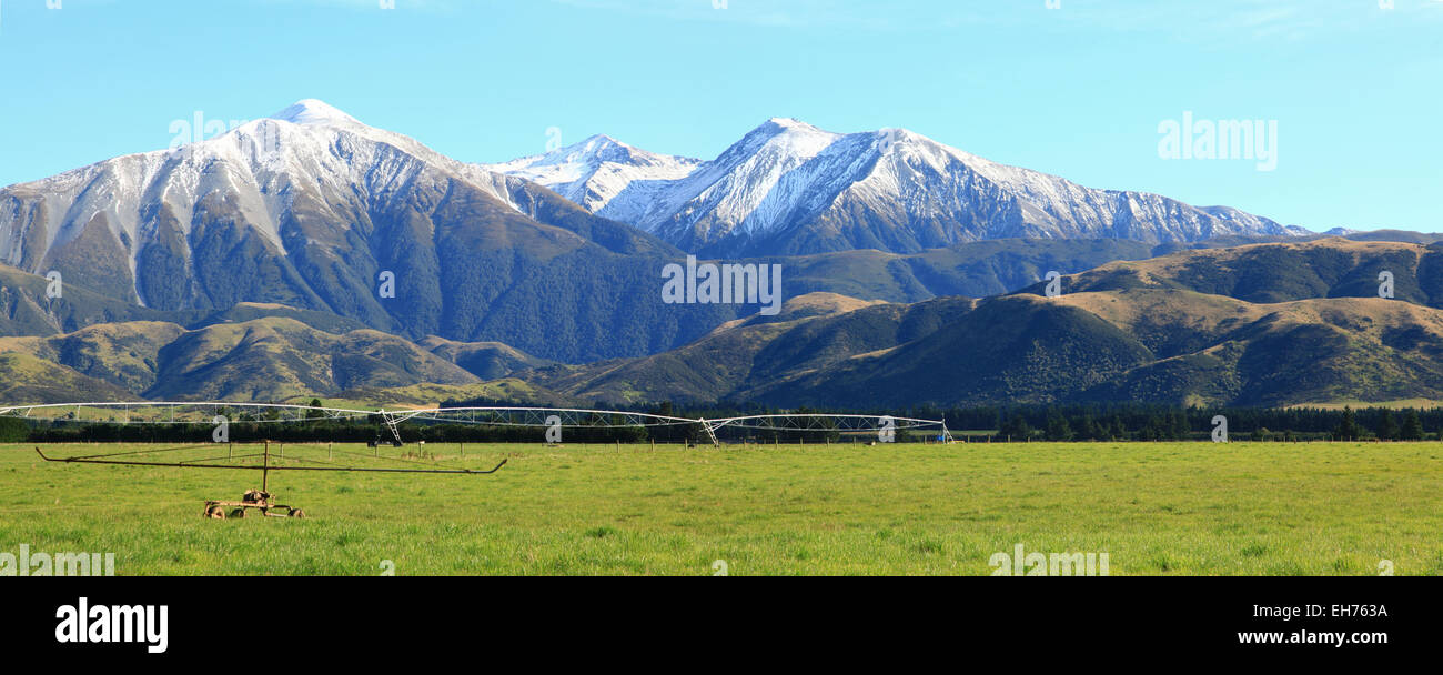 panaramic of great southern alpine alps in New Zealand Stock Photo - Alamy