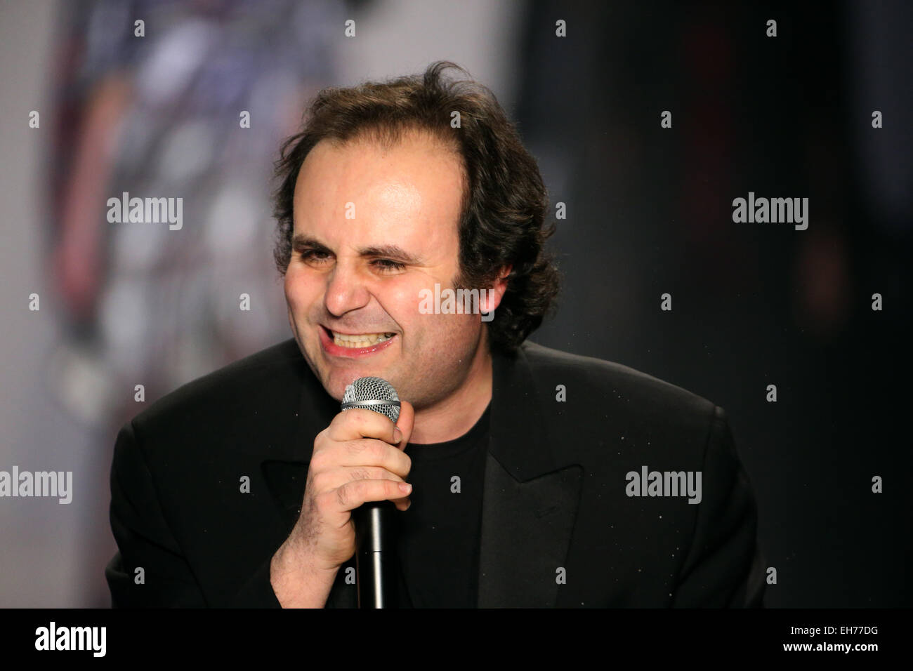 Designer Mark performs on the runway at Mark and Estel fashion show ...