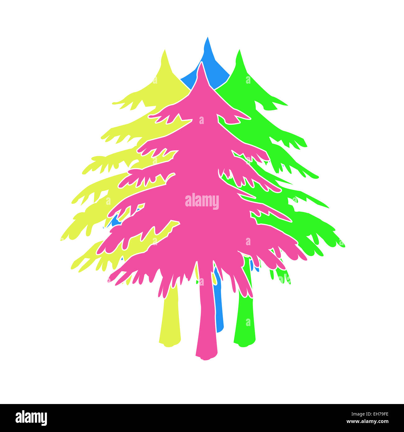 Christmas tree from colorful painted with photoshop Stock Photo - Alamy